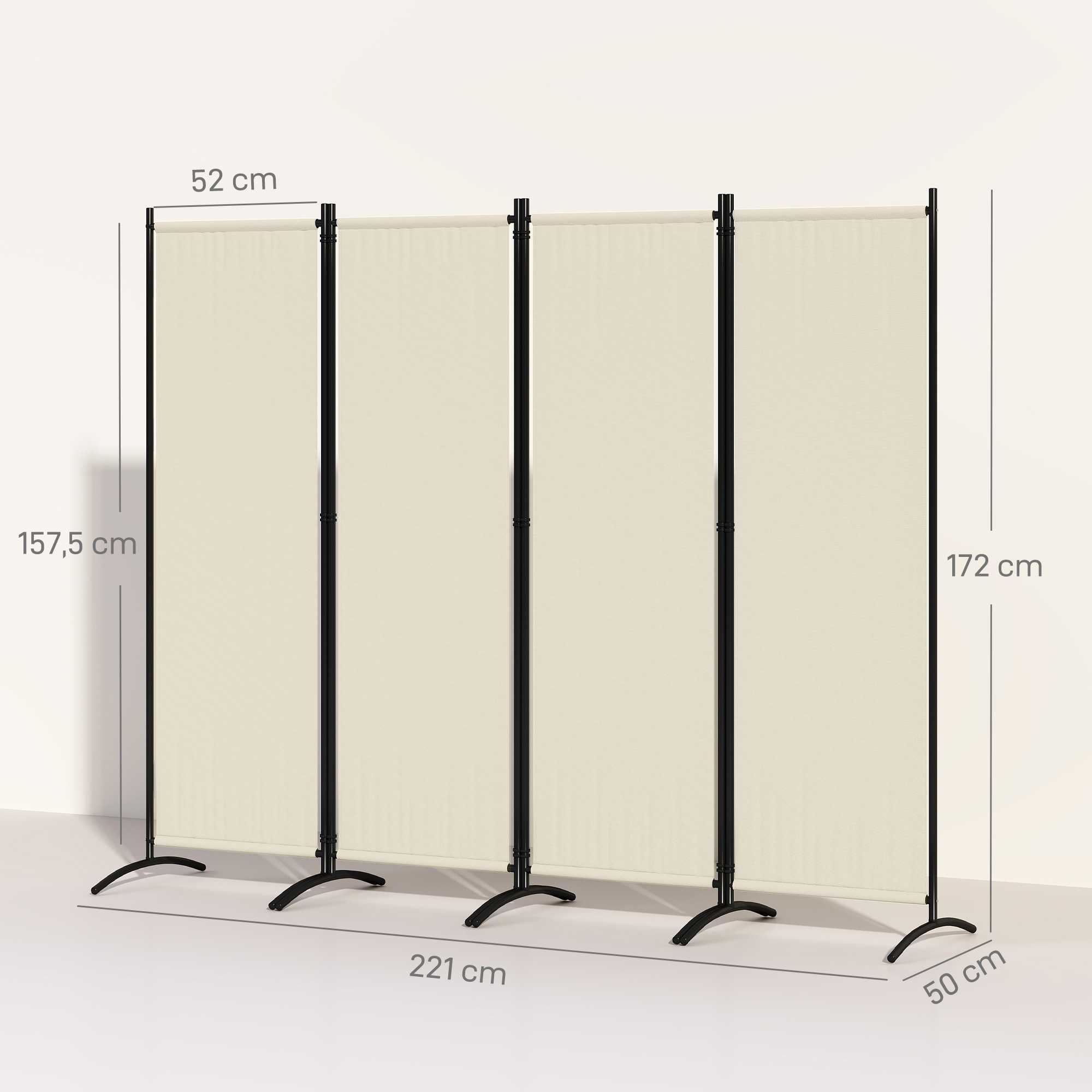 Outsunny Paravent 221 x 172 cm paravent de jardin à 4 panneaux avec ...