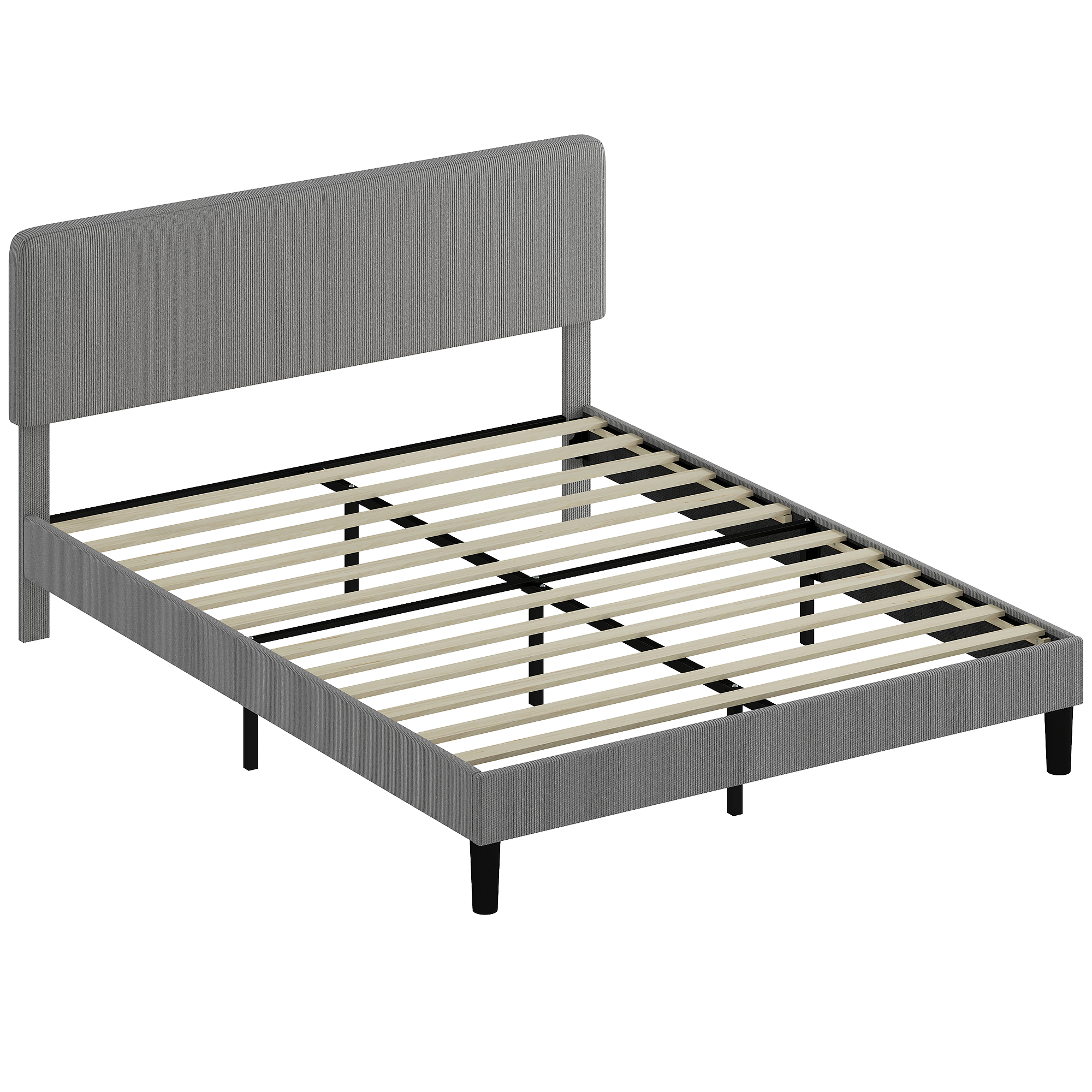 HOMCOM Estrutura de cama 160 x 200 cm, somier com ripas em madeira ...