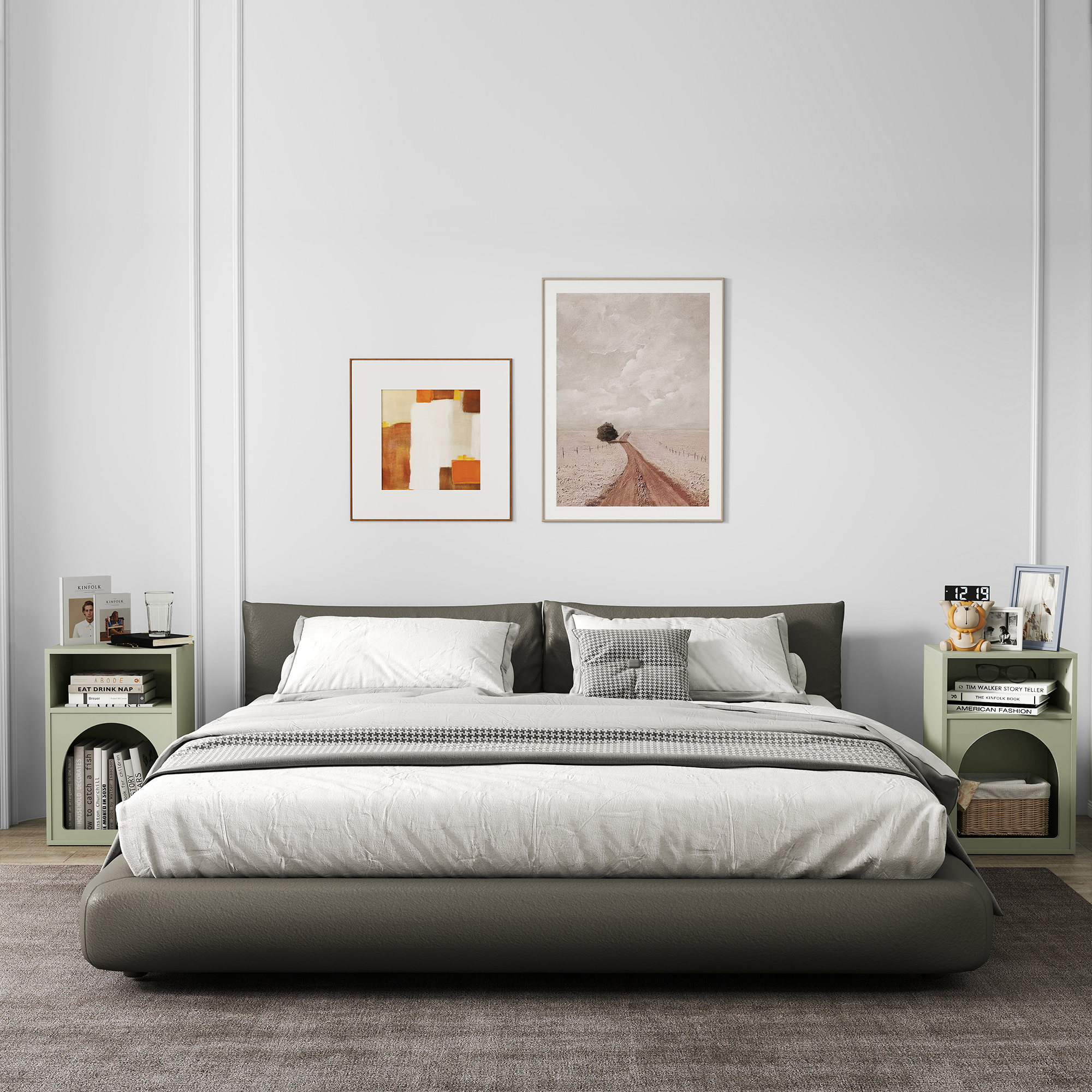 HOMCOM Conjunto de 2 mesas de cabeceira, mesa de noite com ...