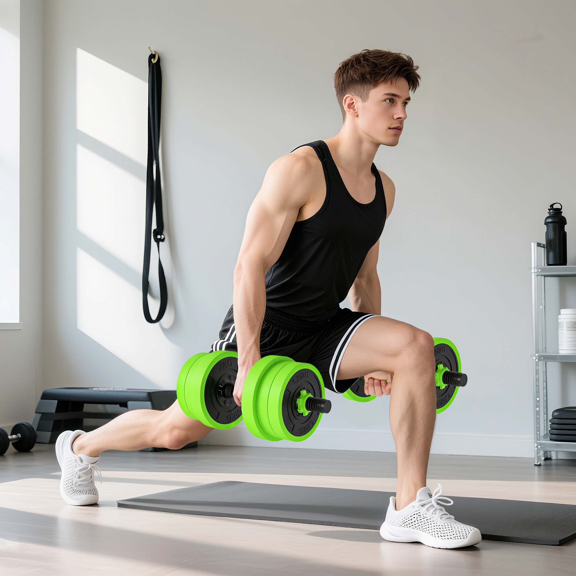 SPORTNOW 4-in-1 Adjustable Weight Dumbbells Set, Used as Barbell ...
