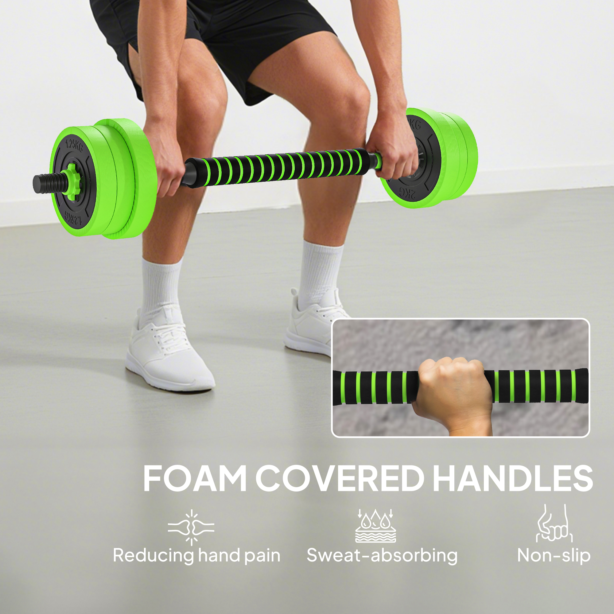 SPORTNOW 4-in-1 Adjustable Weight Dumbbells Set, Used as Barbell ...