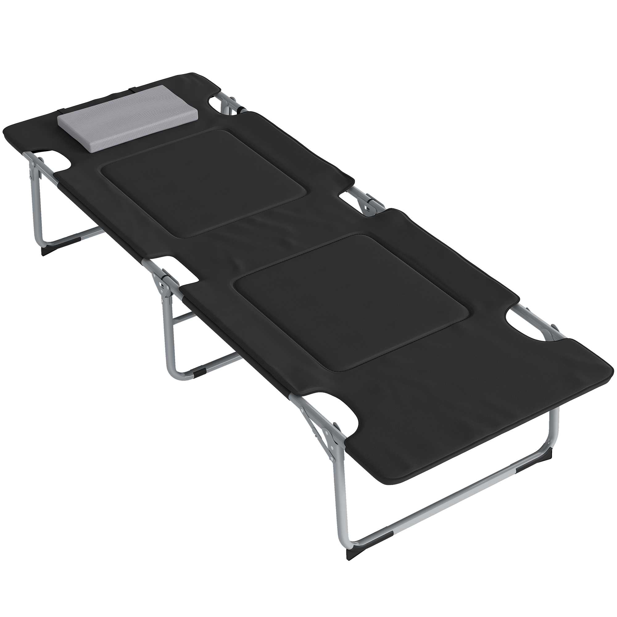Outsunny Lit de camping pliable lit de camp pour adultes portable avec ...