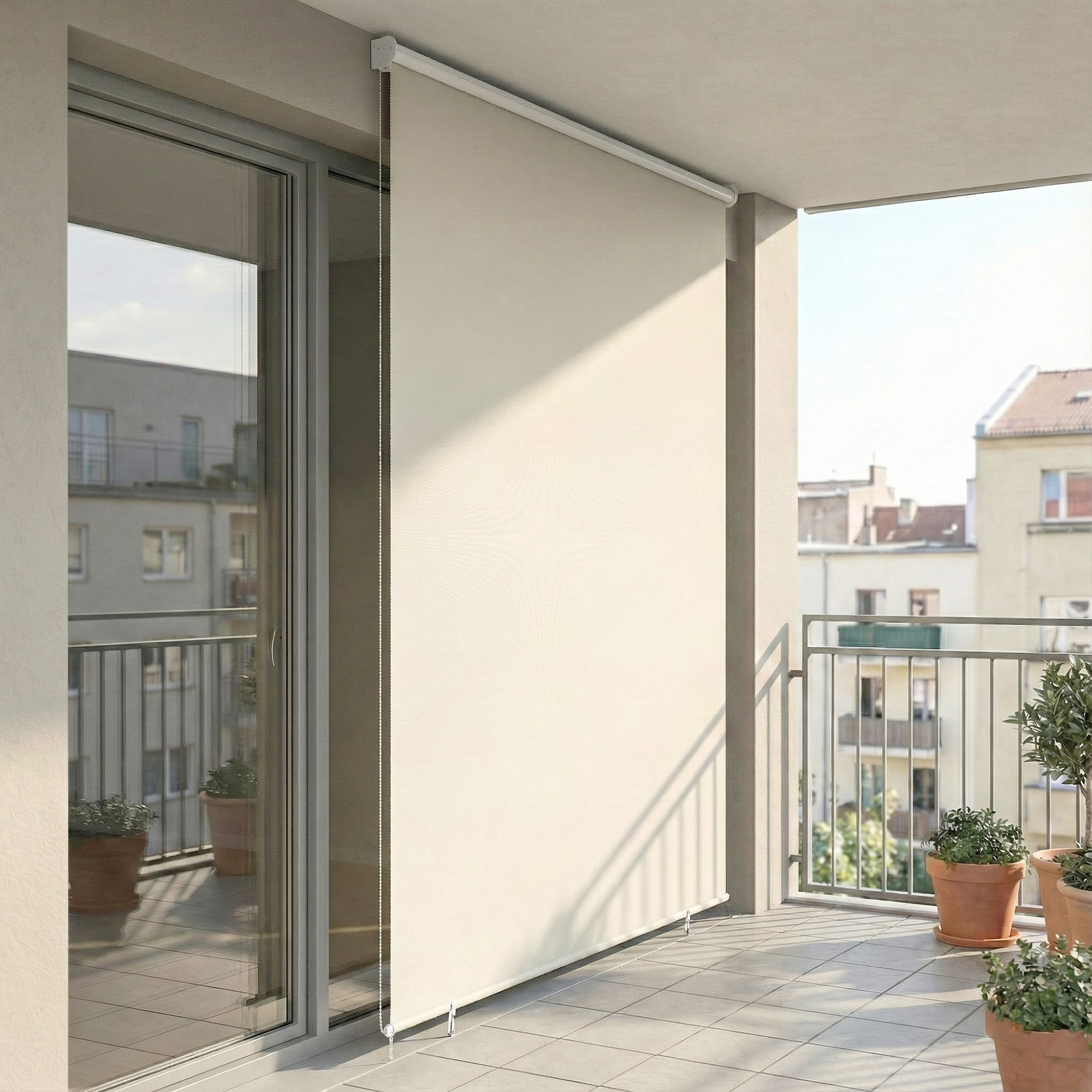 Outsunny Estore exterior enrolável 2,4 x 1,6 m estore opaco vertical ...