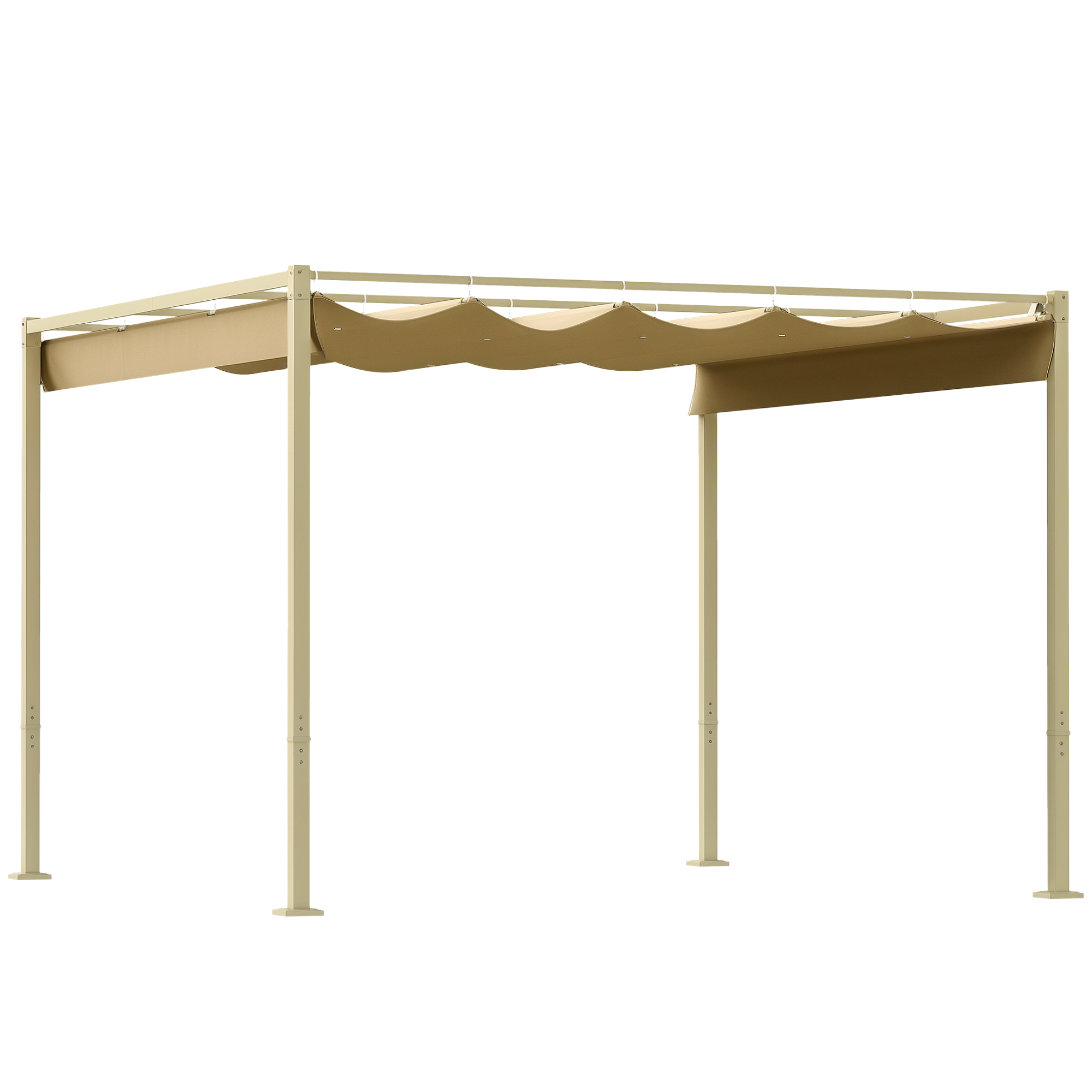 Outsunny 3 x 3(m) Garden Pergola with Retractable Roof and Magnetic ...