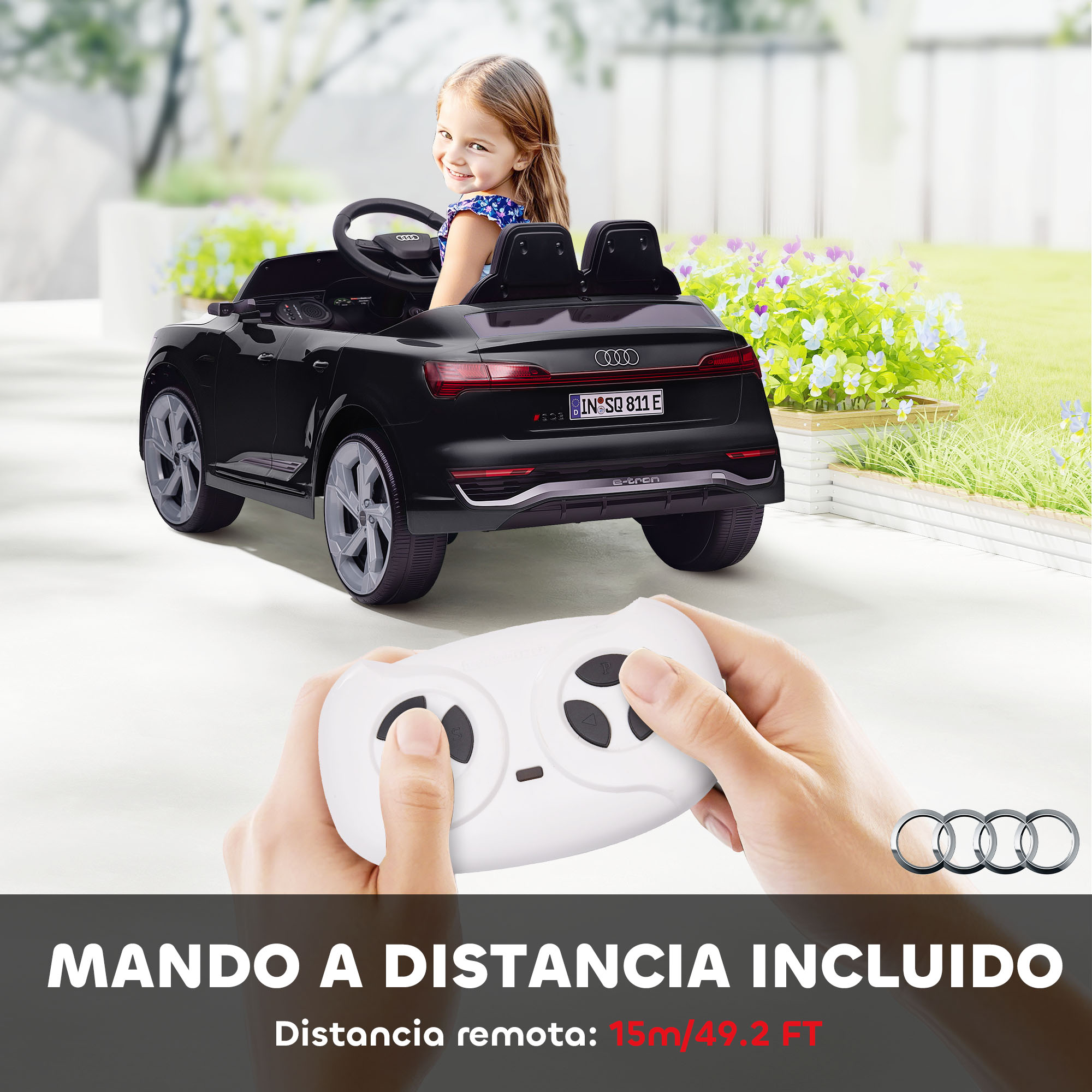 AIYAPLAY Coche Eléctrico para Niños Audi Q8 etron sportback con Batería ...