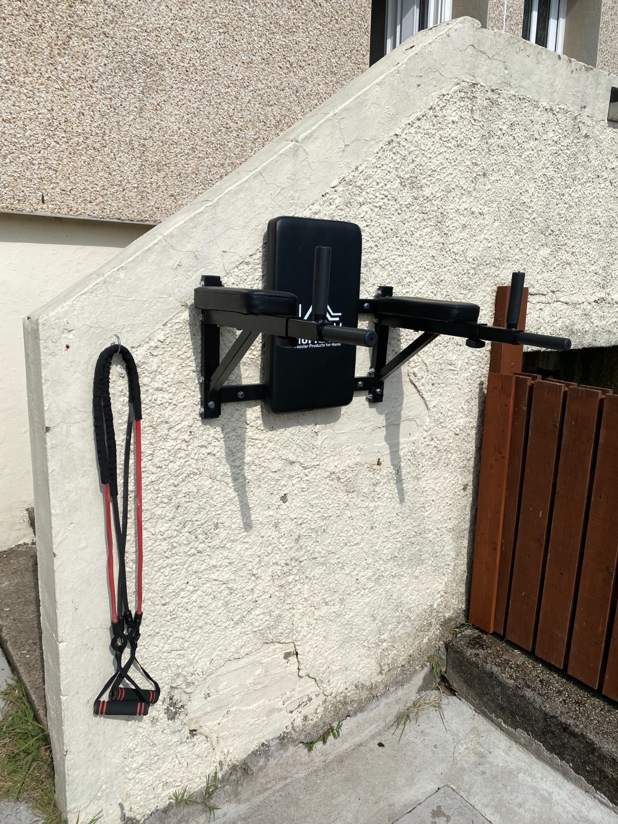 HOMCOM Wall Mounted Dip Station Rack-Black