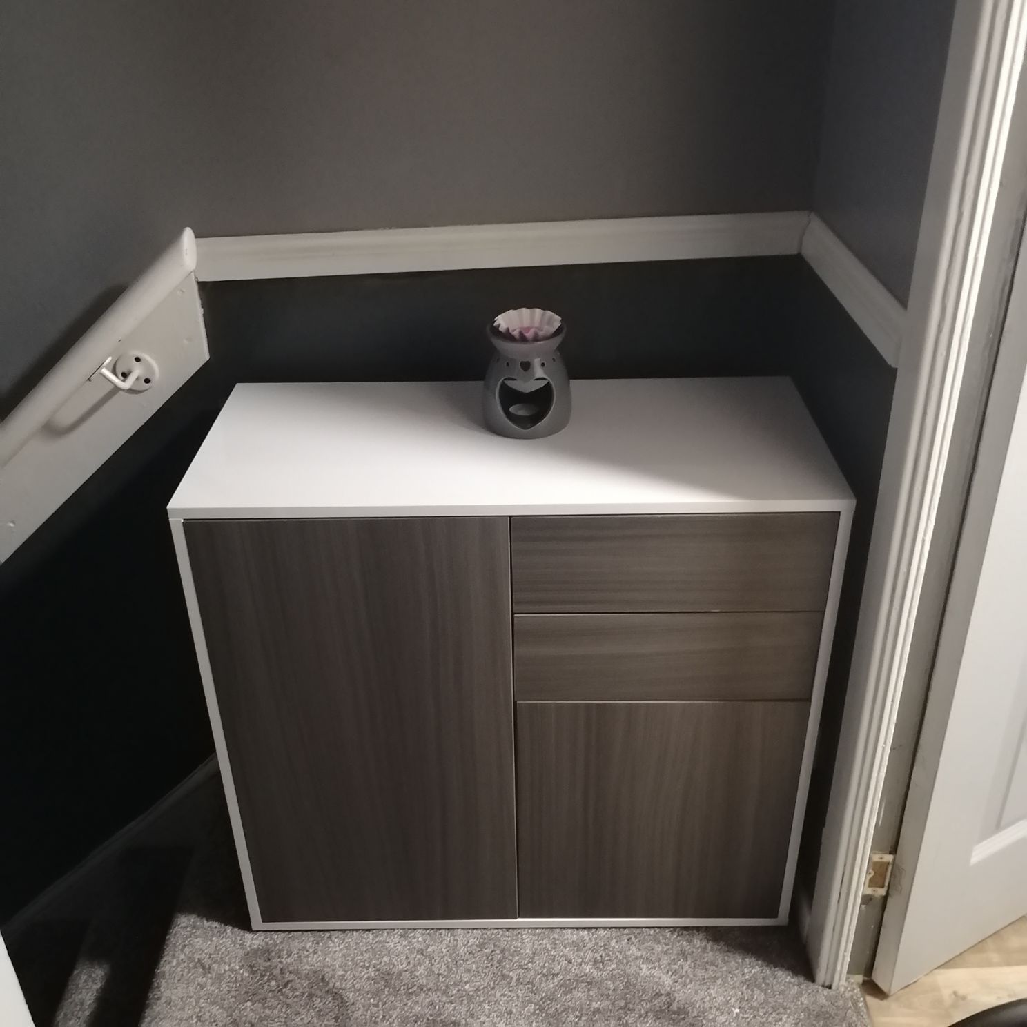 HOMCOM Modern Stylish Freestanding Push-Open Design Cabinet with 2 ...