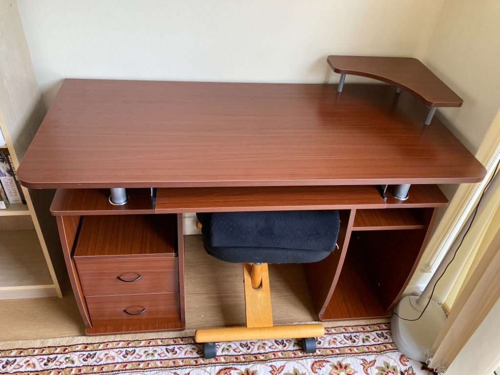 HOMCOM Wooden Office Computer PC Table Writing Desk Home Furniture ...