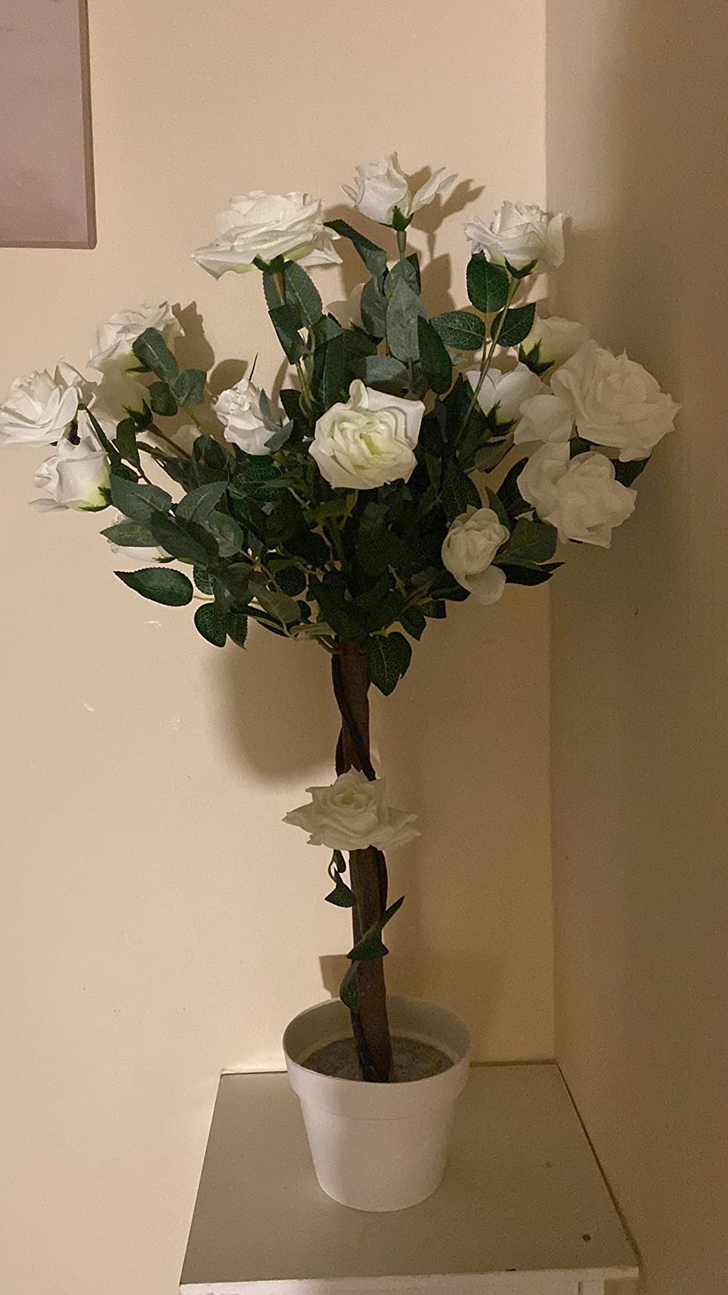 Outsunny 90cm/3FT Artificial Rose Tree Fake Decorative Plant w/ 21 ...