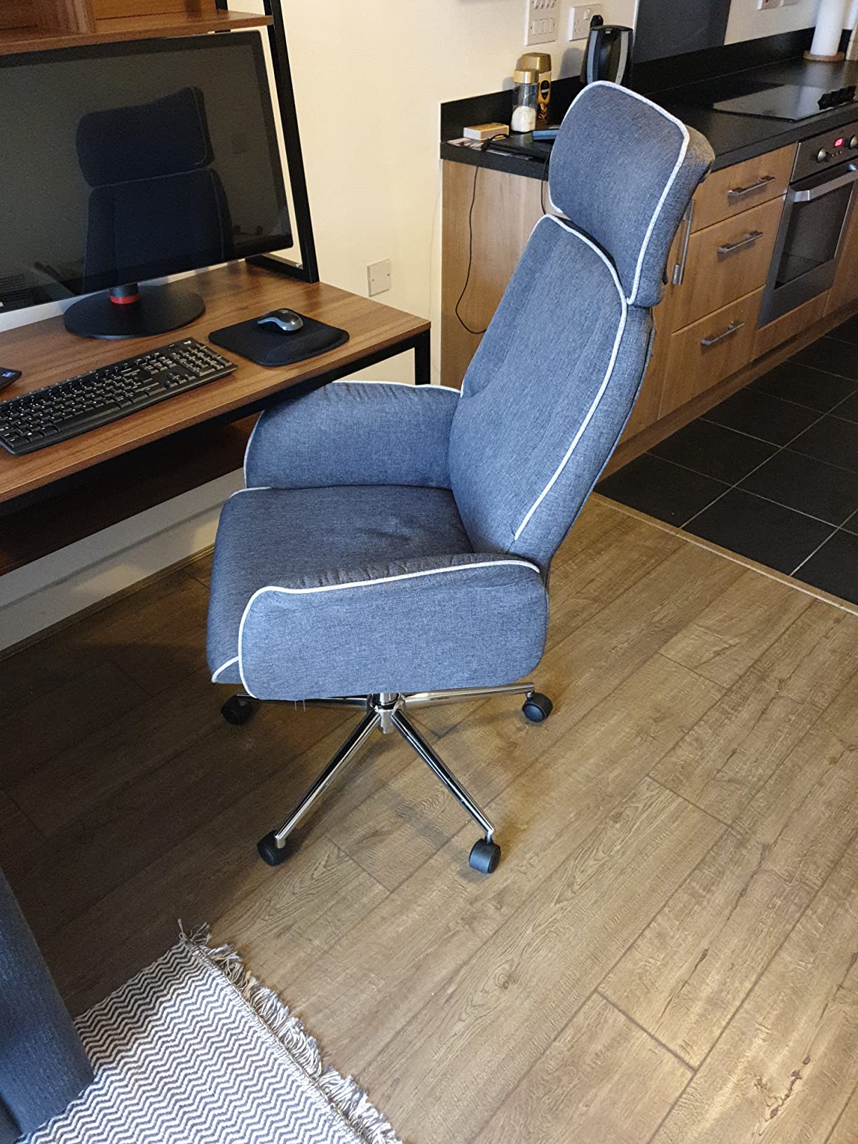 Vinsetto Desk Rocking Chair for Office Executive Adjustable High Back ...