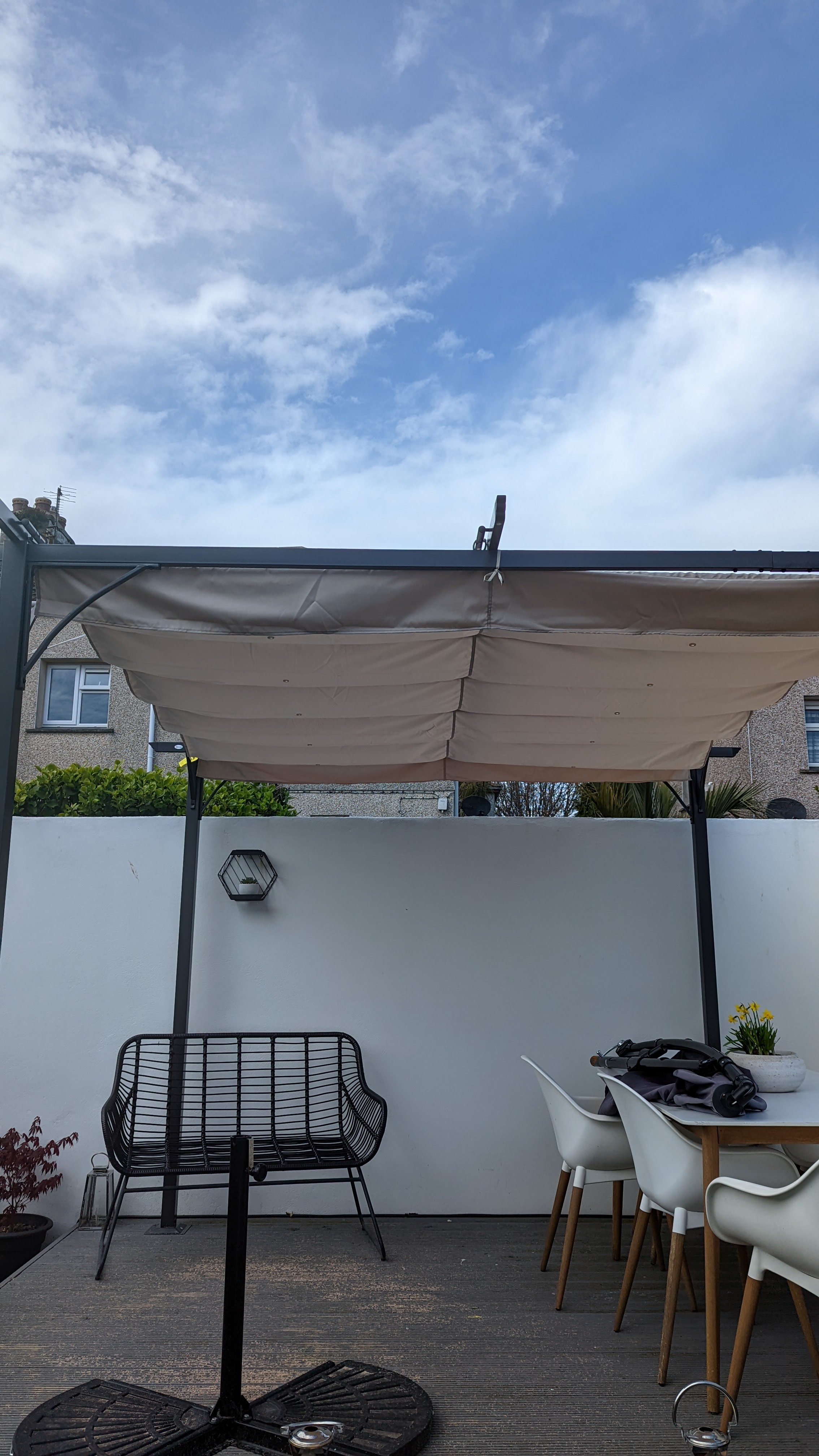 Outsunny® Cenador con Techo Retráctil Pérgola para Jardín Terraza o ...