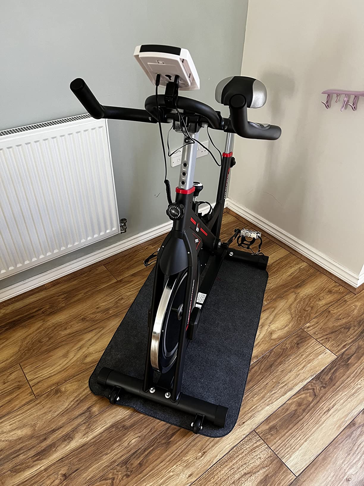 HOMCOM Belt-Driven Exercise Bike Home Fitness Trainer with LCD Display ...