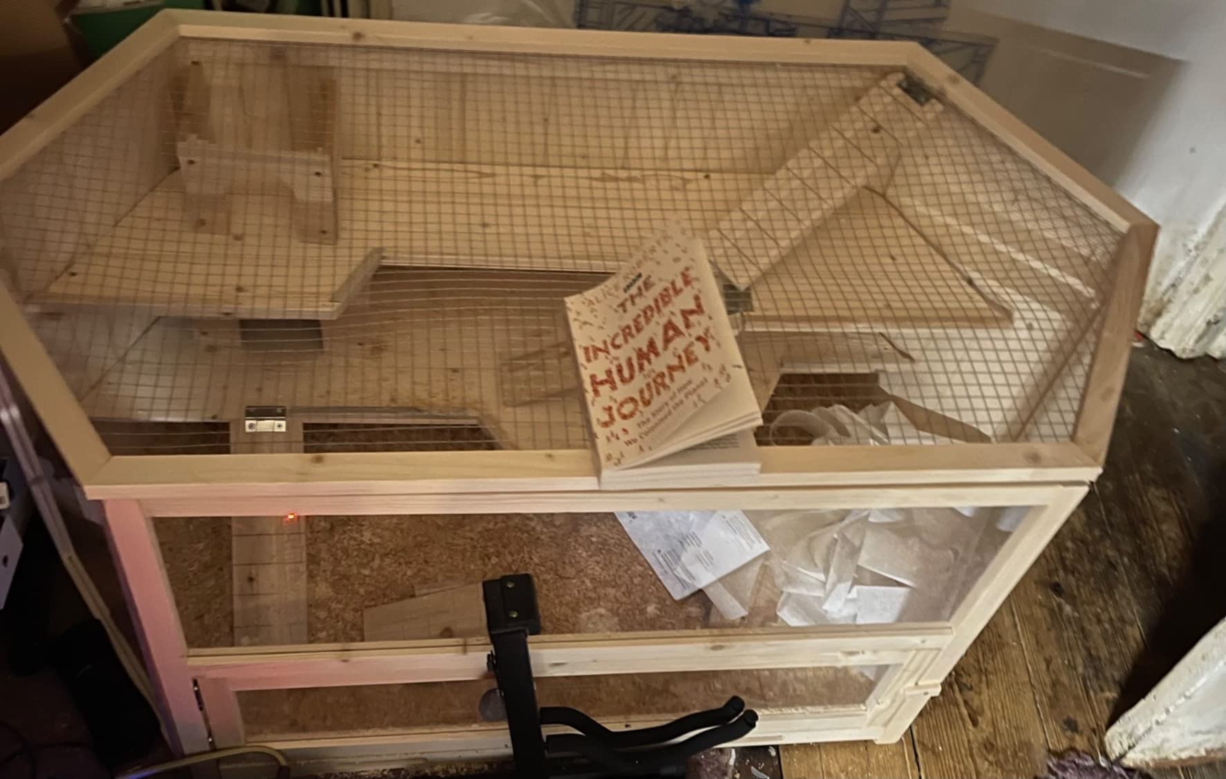 Pawhut Wooden Hamster House Cage 115Lx60Wx58H cm Large Rodent Mouse Pet ...