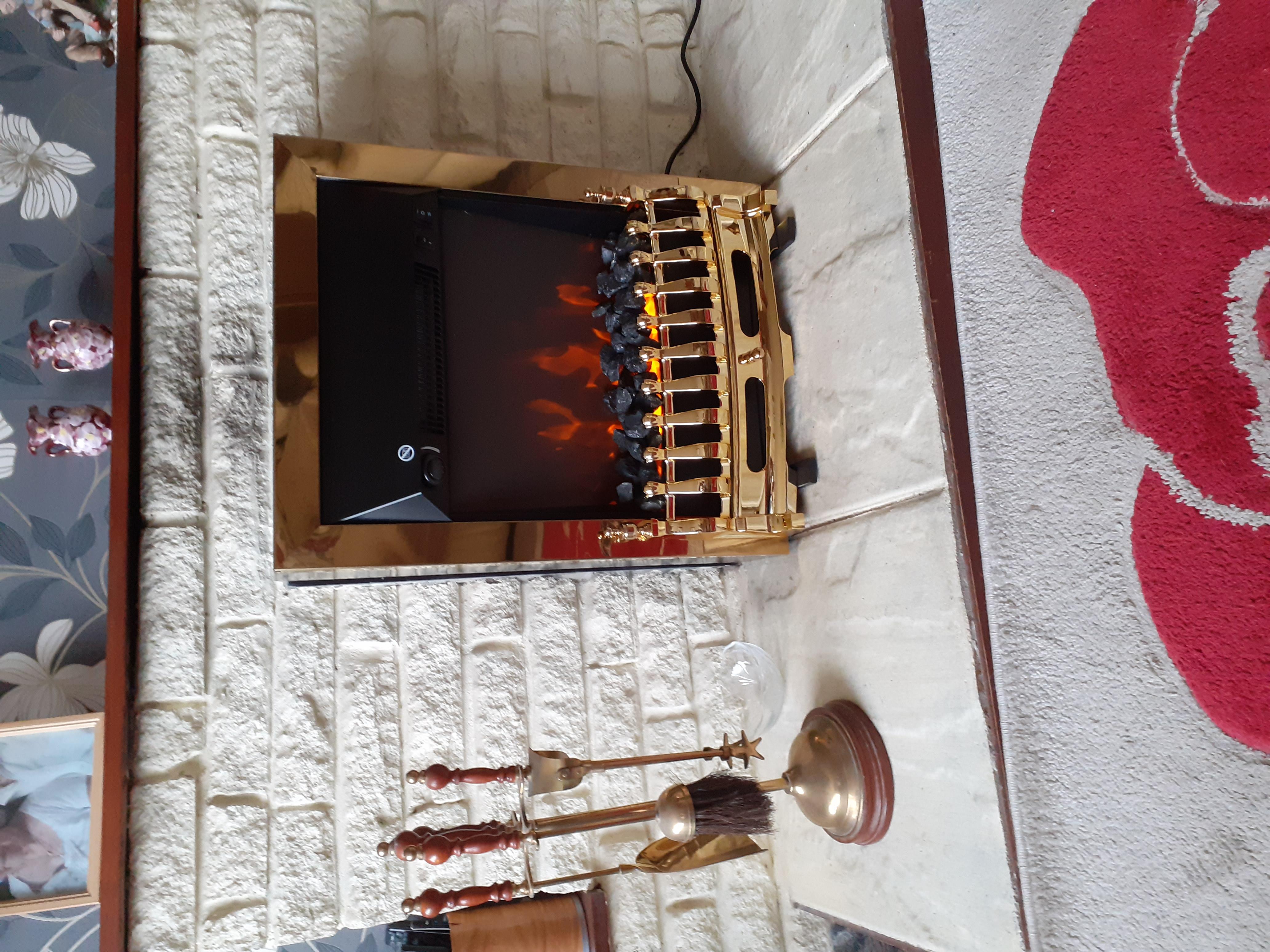 HOMCOM LED Flame Electric Fire Place 2000W Coal Burning Effect Heat ...