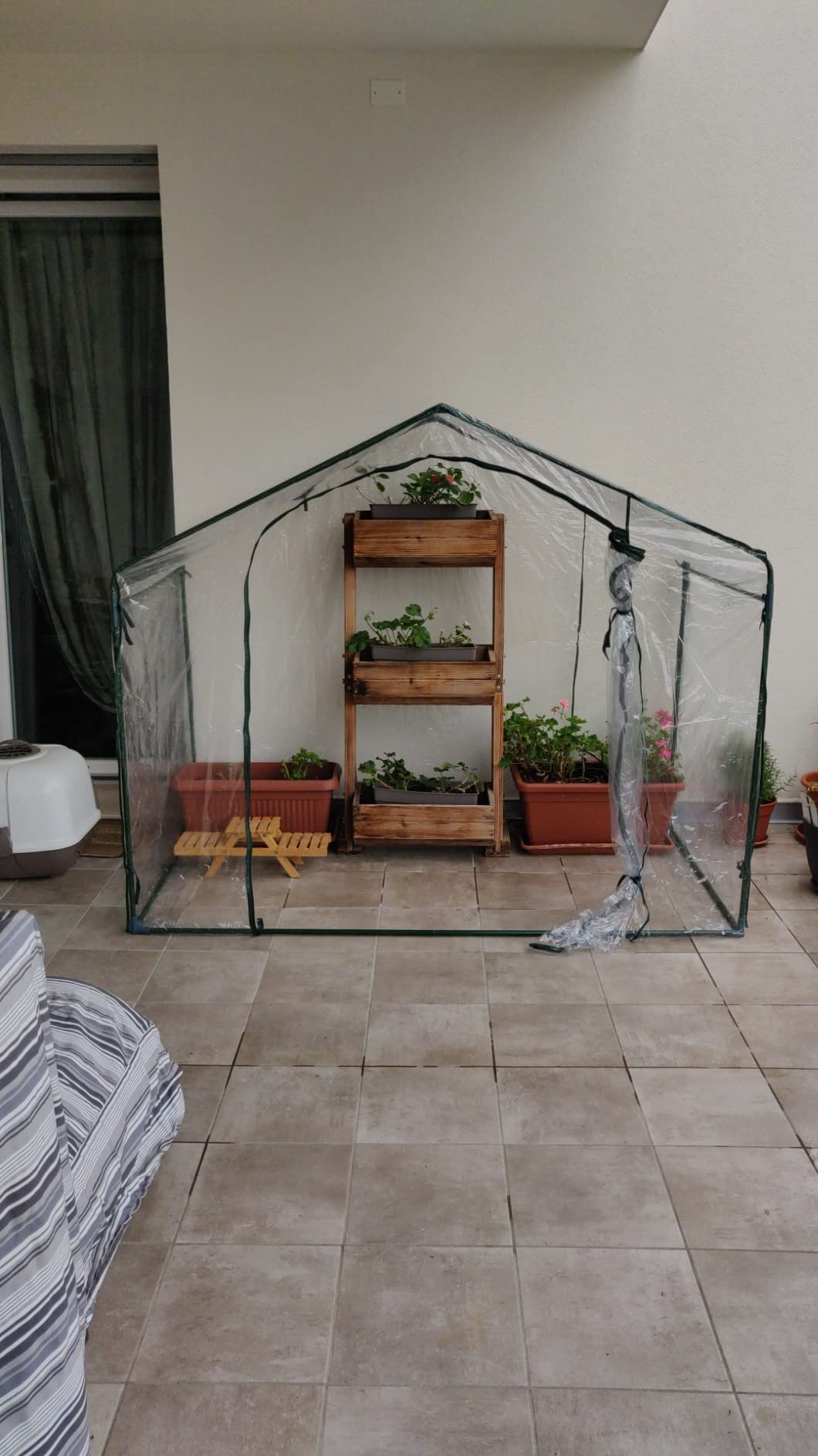 Outsunny 1.8m Portable Walk-in PVC Greenhouse Garden Flower Planter ...