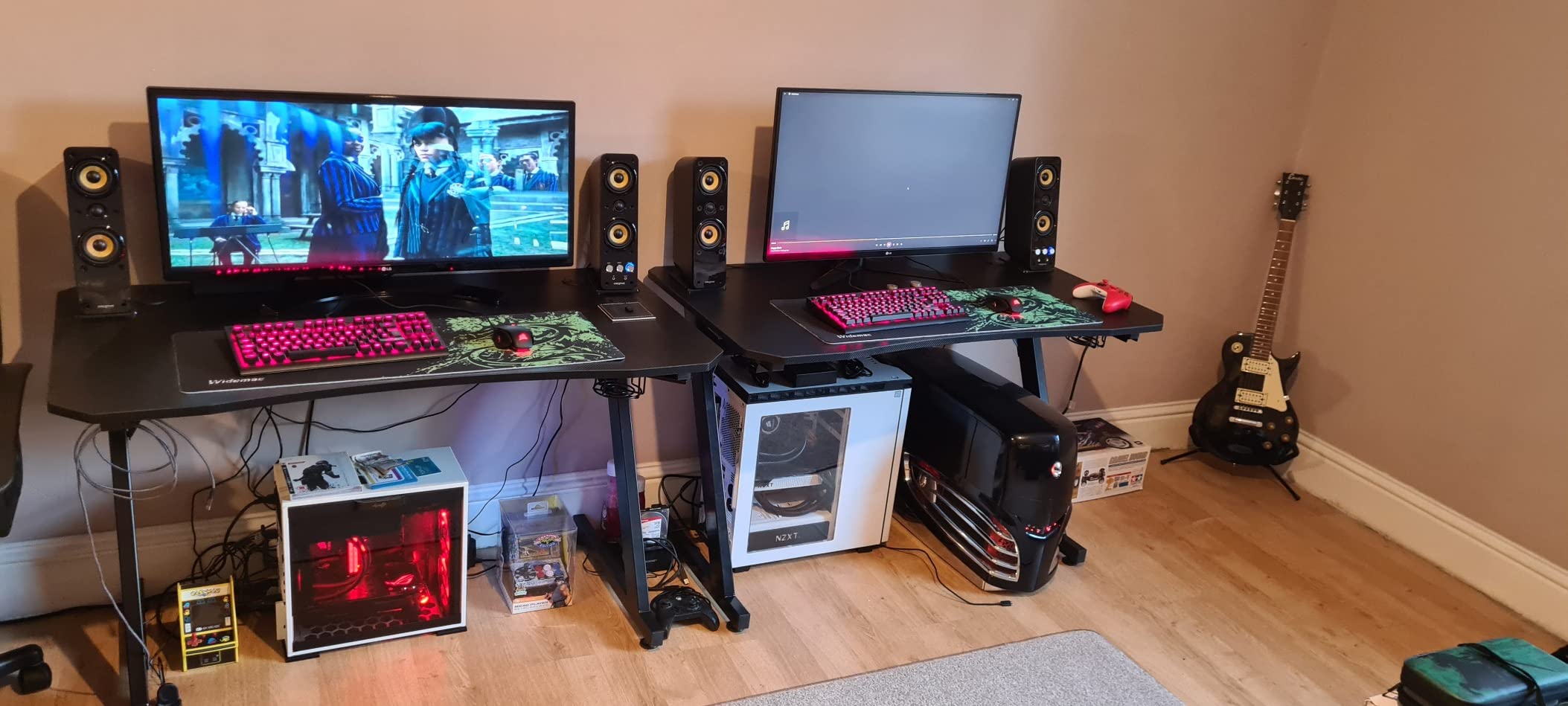 HOMCOM Gaming Desk Steel Frame Black | Aosom UK