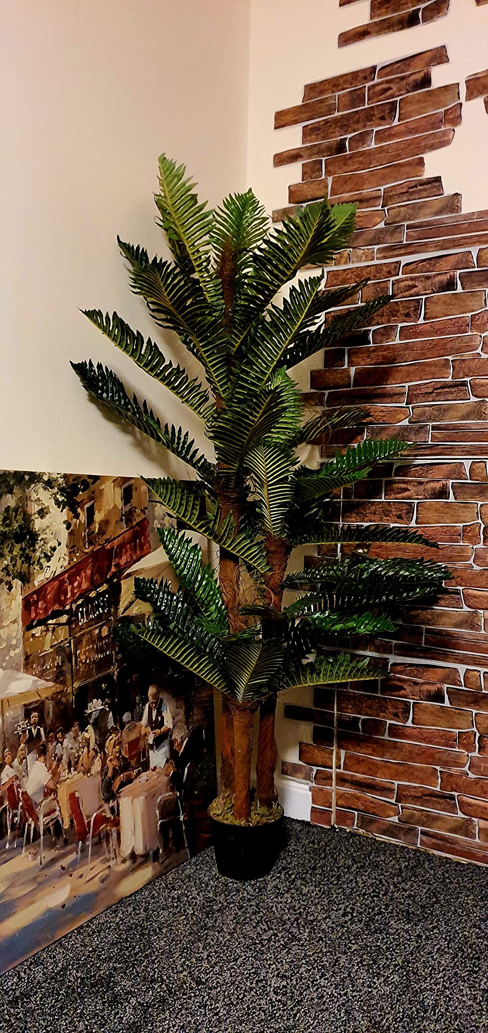 Outsunny 150cm/5FT Artificial Fern Tree Decorative Plant 36 Leaves with ...
