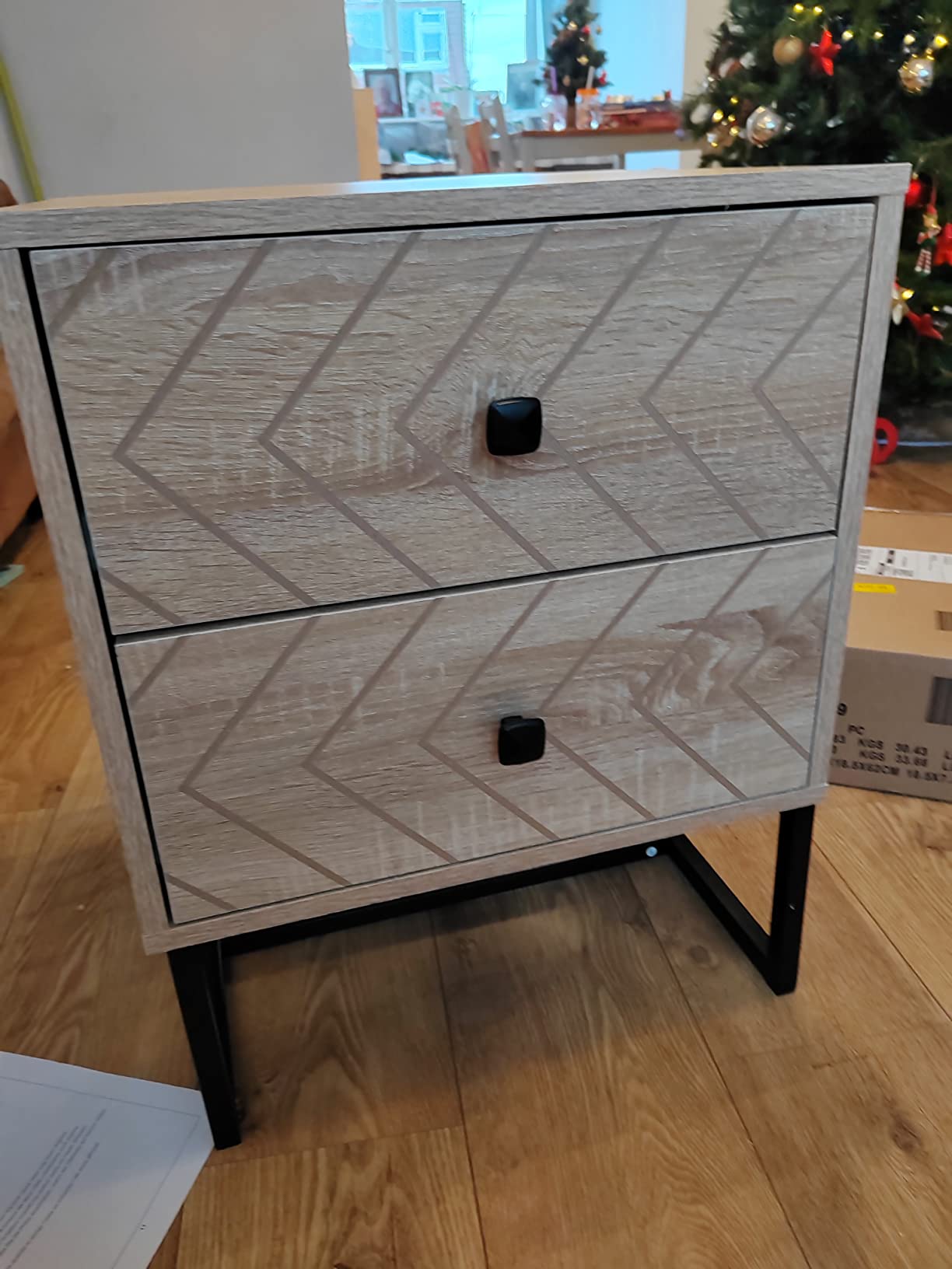 HOMCOM Bedside Table 2 Drawer Unit | Aosom UK