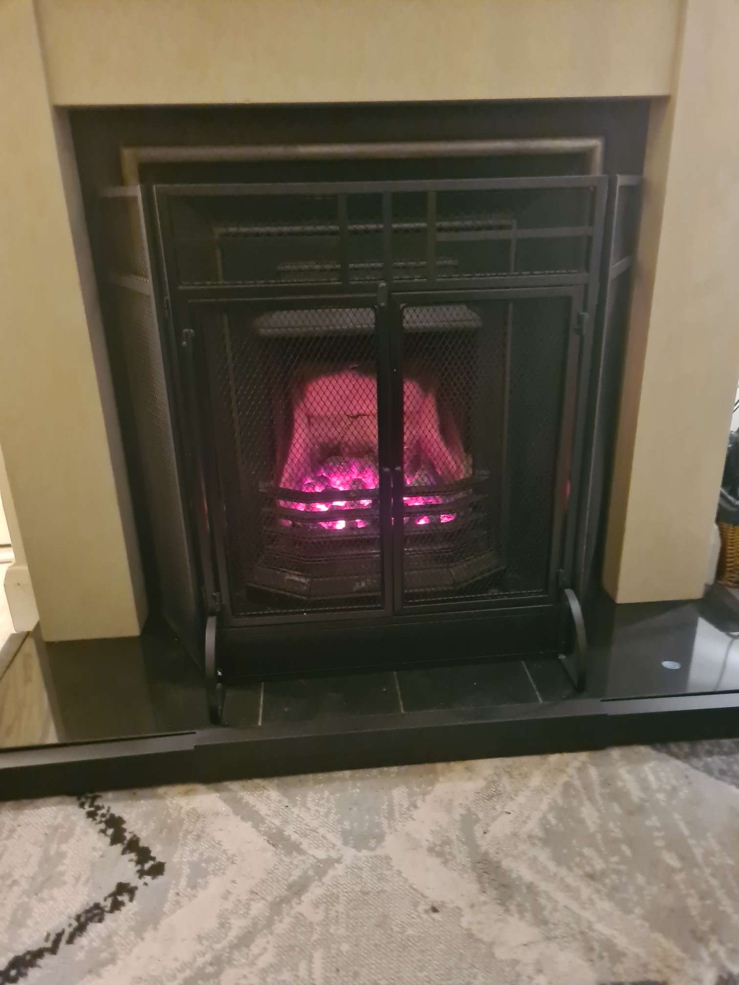 HOMCOM 3-Panel Folding Fireplace Screen with Door, Freestanding Spark ...