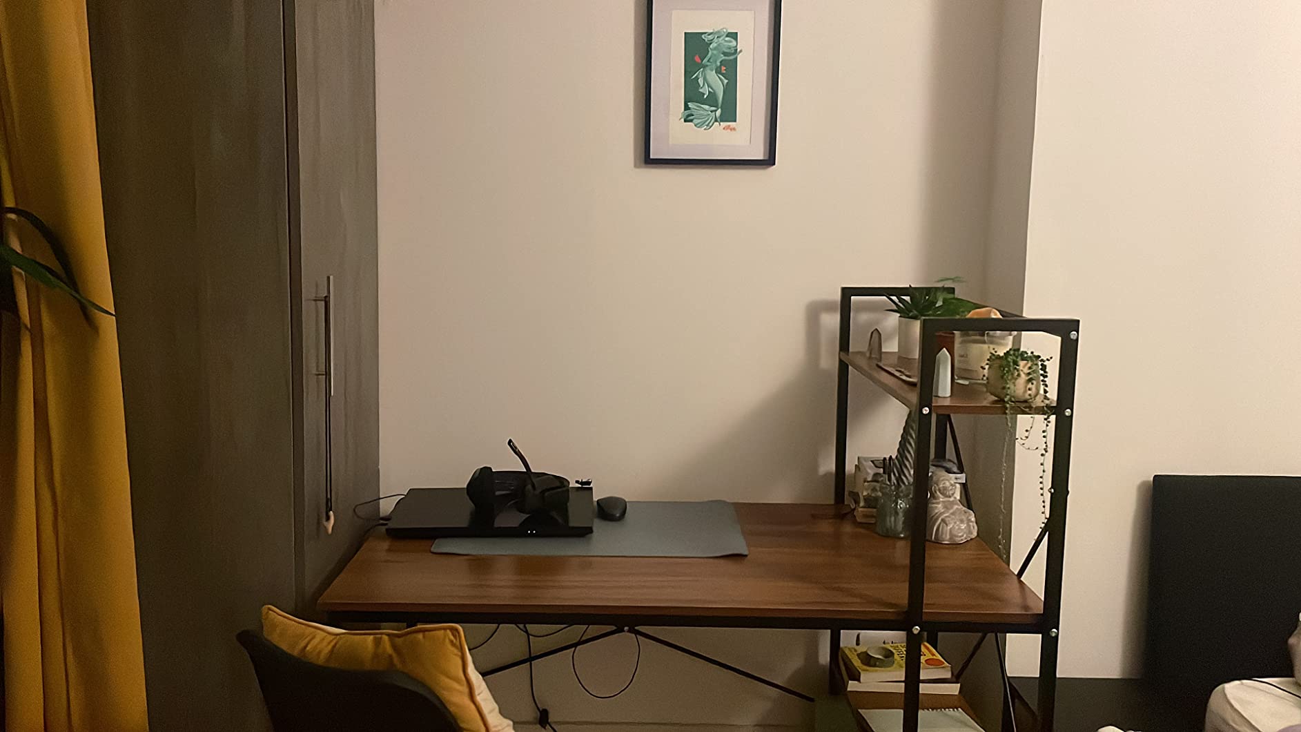 HOMCOM Computer Workstation, Metal Frame-Walnut/ Black | Aosom UK