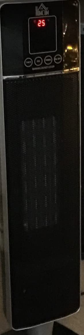 HOMCOM Ceramic Tower Heater Oscillating Space Heater w/ Remote Control ...