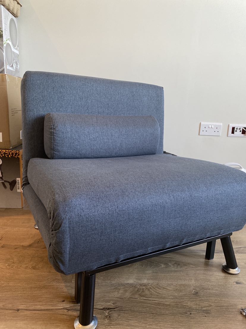 HOMCOM Single Sofa Bed Sleeper Foldable Portable Pillow Lounge Couch ...