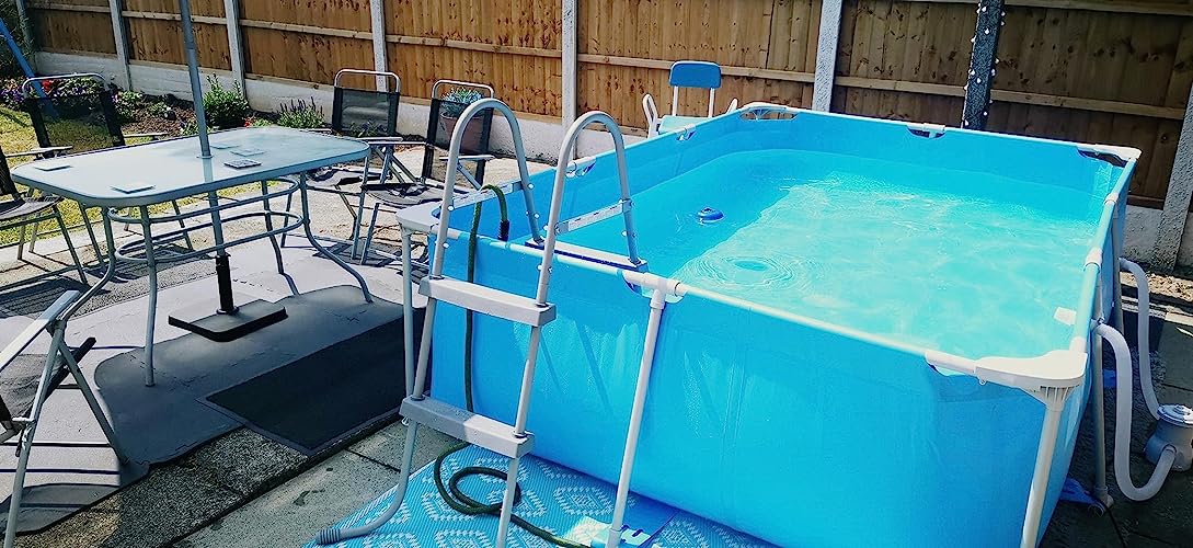 Outsunny Steel Frame Pool with Filter Pump and Filter Cartridge Rust ...