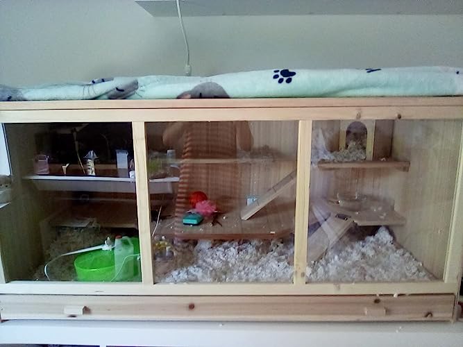 Pawhut Wooden Hamster Cage Hamster Hutch Mouse Rats Small Animals ...