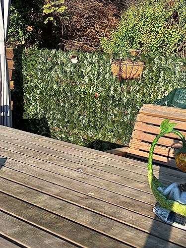 Outsunny Artificial Garden Leaf Screen Panel, 3x1 m-Dark Green | Aosom UK