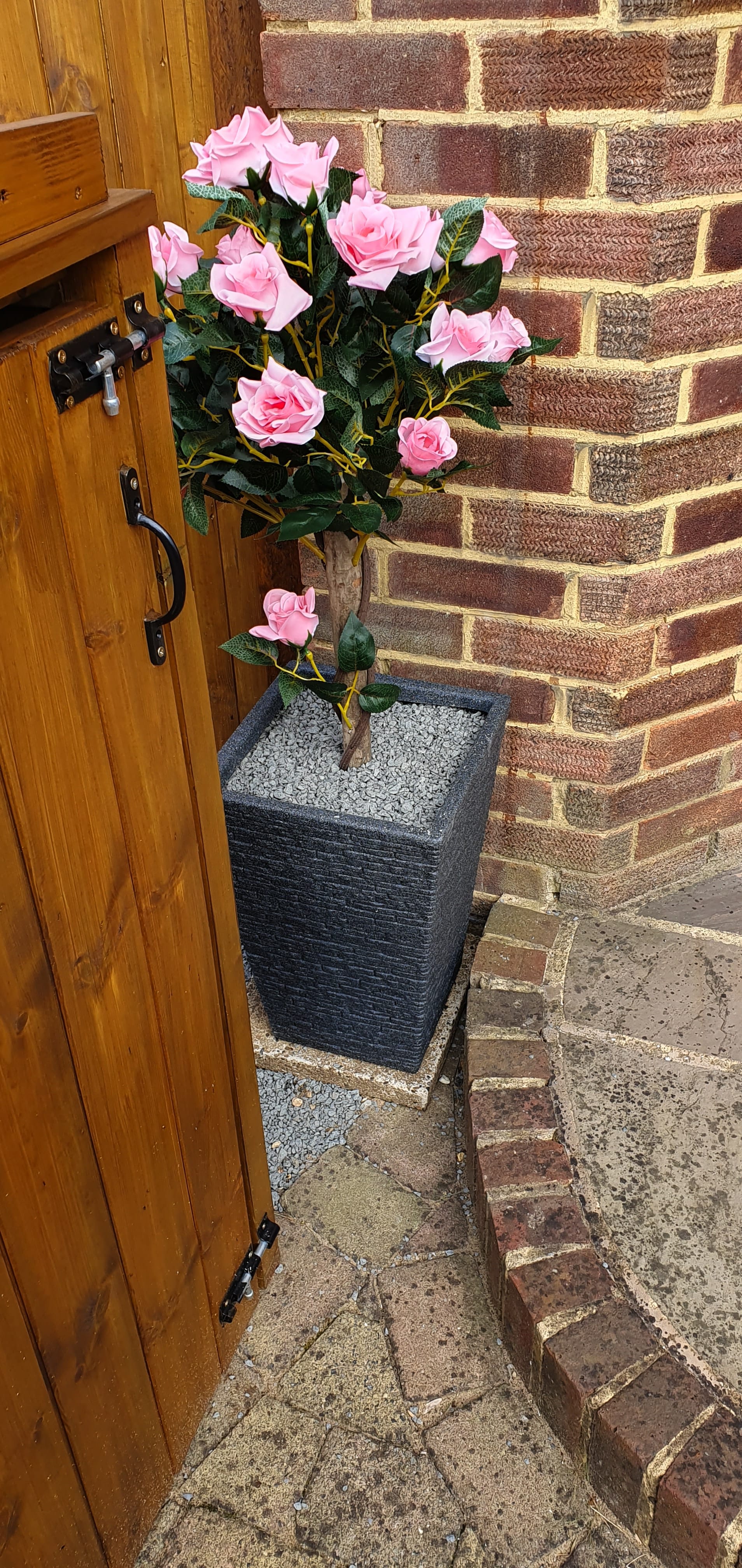 Outsunny 90cm/3FT Artificial Rose Tree Fake Decorative Plant w/ 21 ...