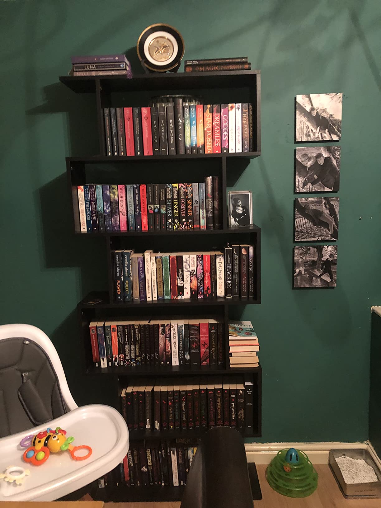 HOMCOM S Shape Wooden 6-tier Bookshelf Open Concept Bookcase Storage ...