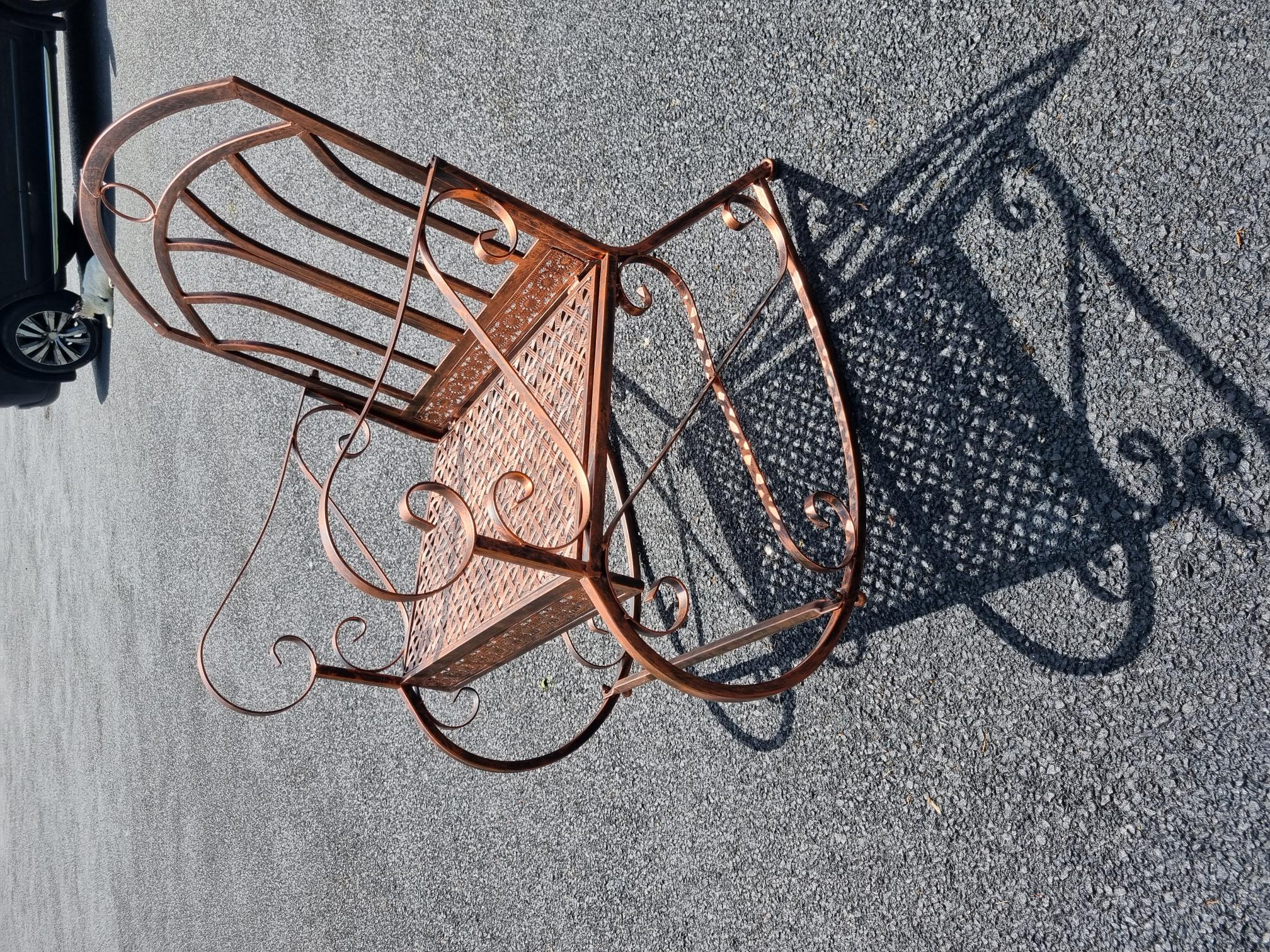 Outsunny Iron Rocking Chair-Bronze |aosom.co.uk