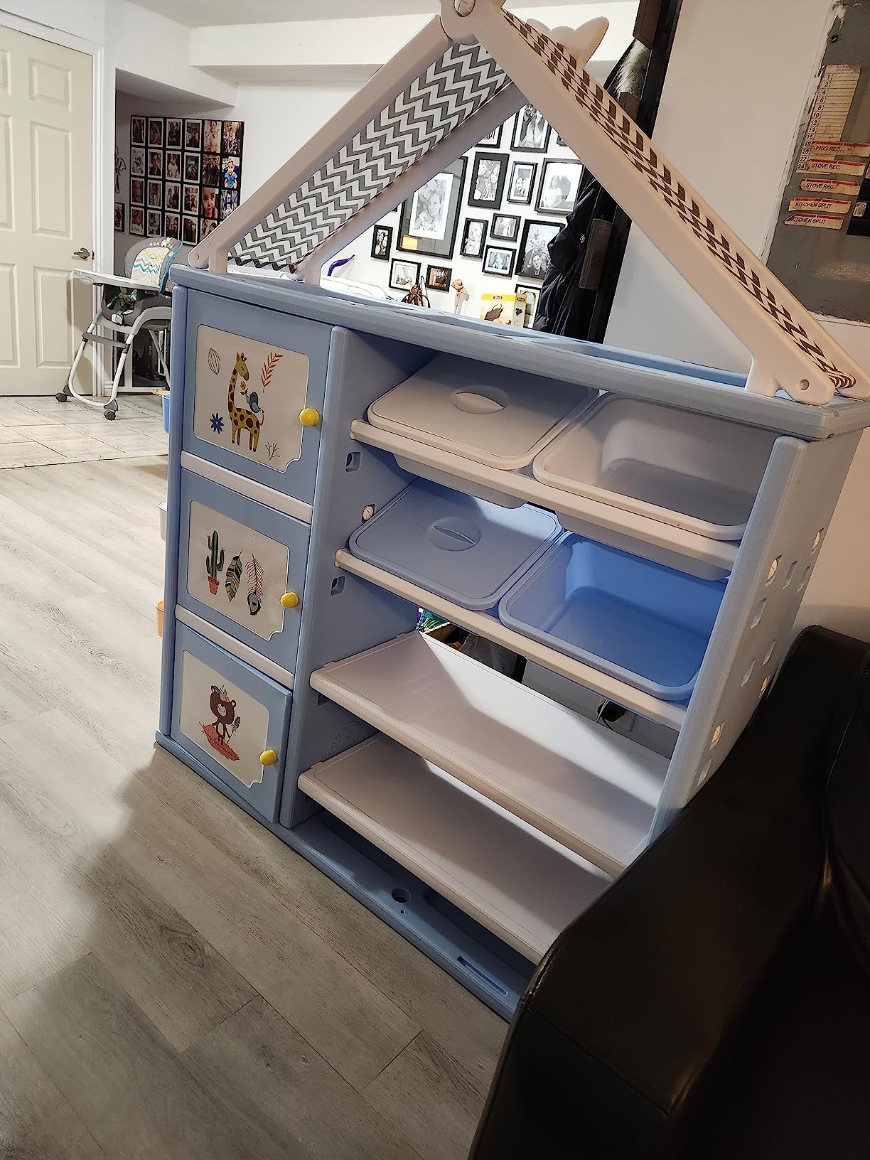 HOMCOM Kids Storage Unit Toy Box Organiser Book Shelf with shelves ...