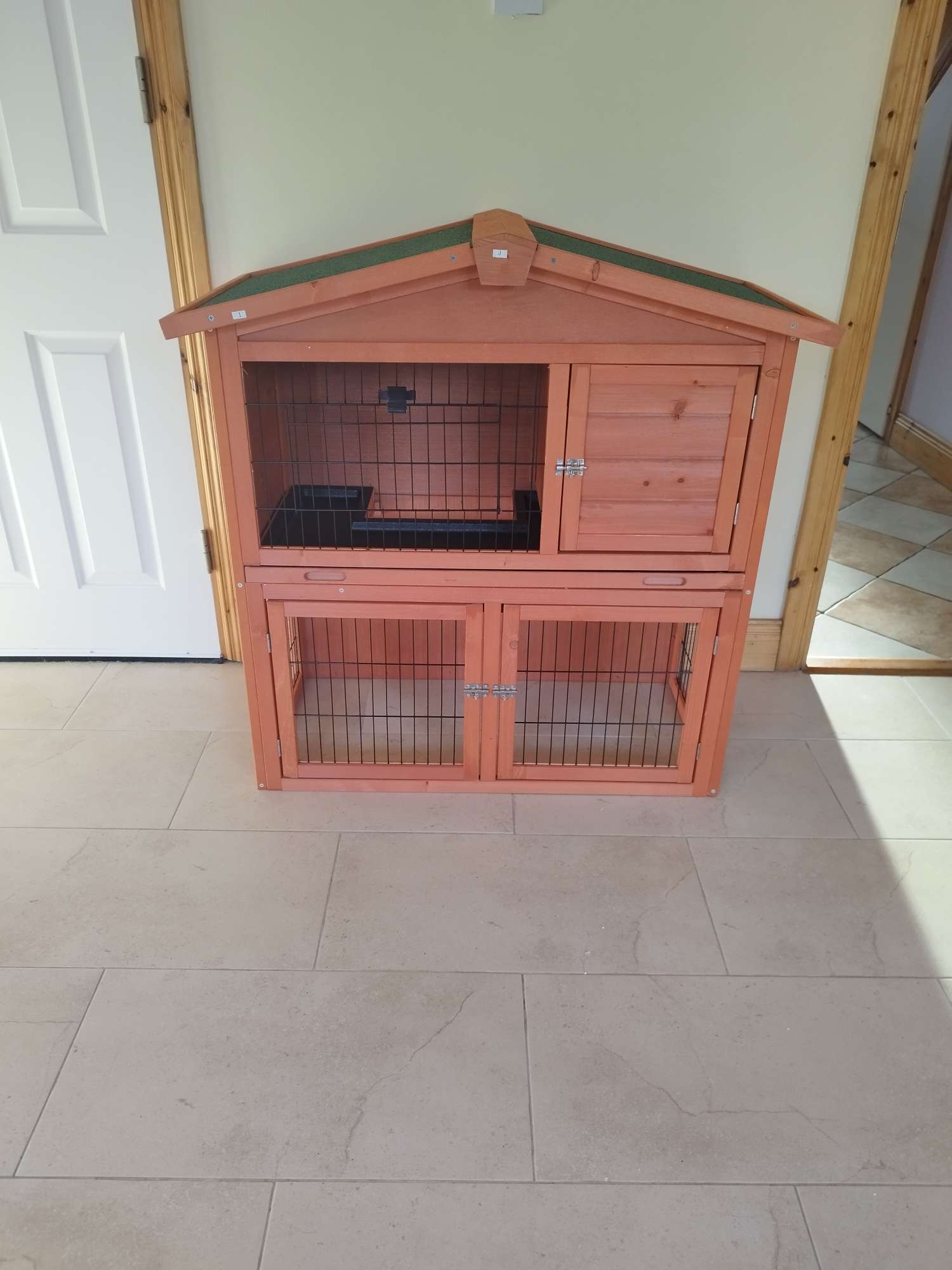 PawHut 2 Story Multi-Level Outdoor Rabbit Small Animal Enclosure with ...