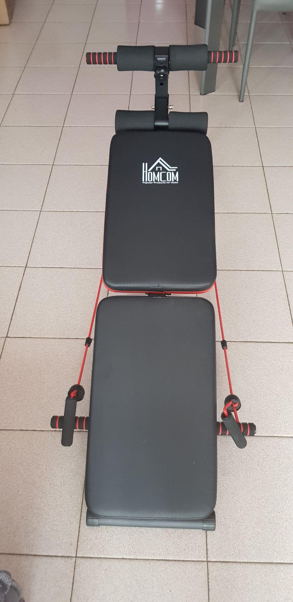 HOMCOM Steel Foldable Home Core Workout Bench Red/Black | Aosom UK