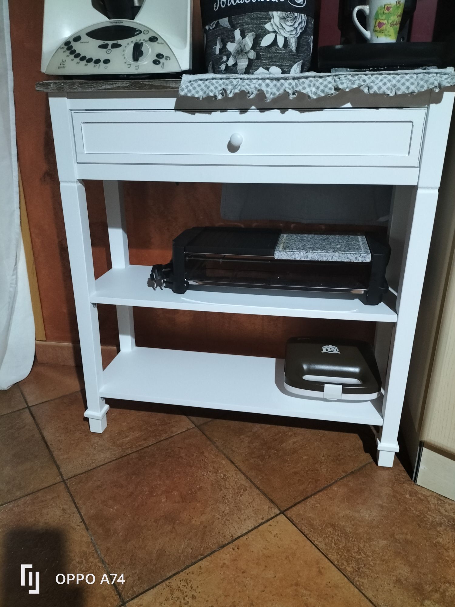 HomCom masa hol, cu sertar, lemn pin, 75.6x27.5x80.5cm, alb | Aosom Romania