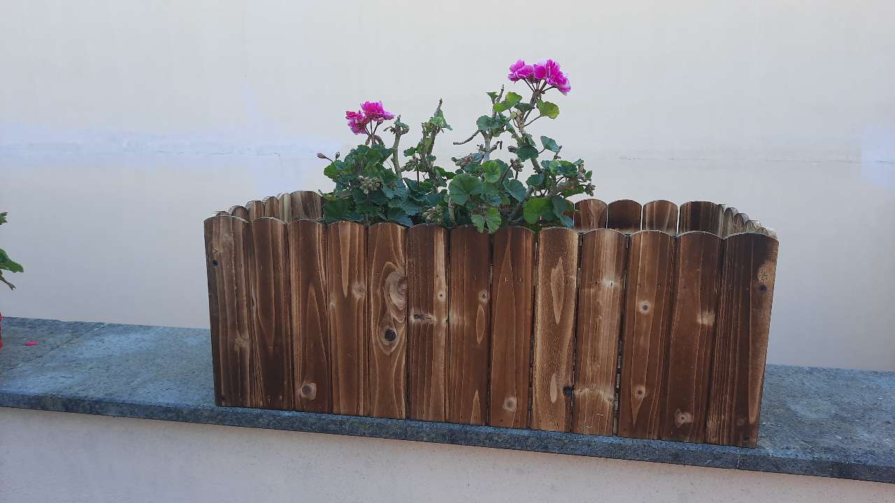 Outsunny Jardinière Rectangulaire Bac à Fleur Extérieur en Bois 80 x 33 ...
