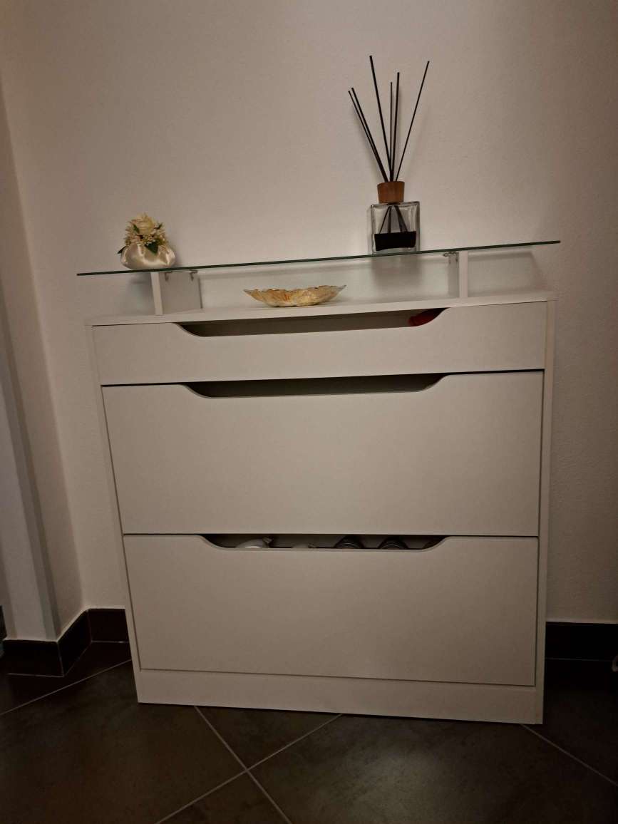 HOMCOM Móvel Sapateiro de 2 Portas Sapateiro Estreito para 16 Pares de ...