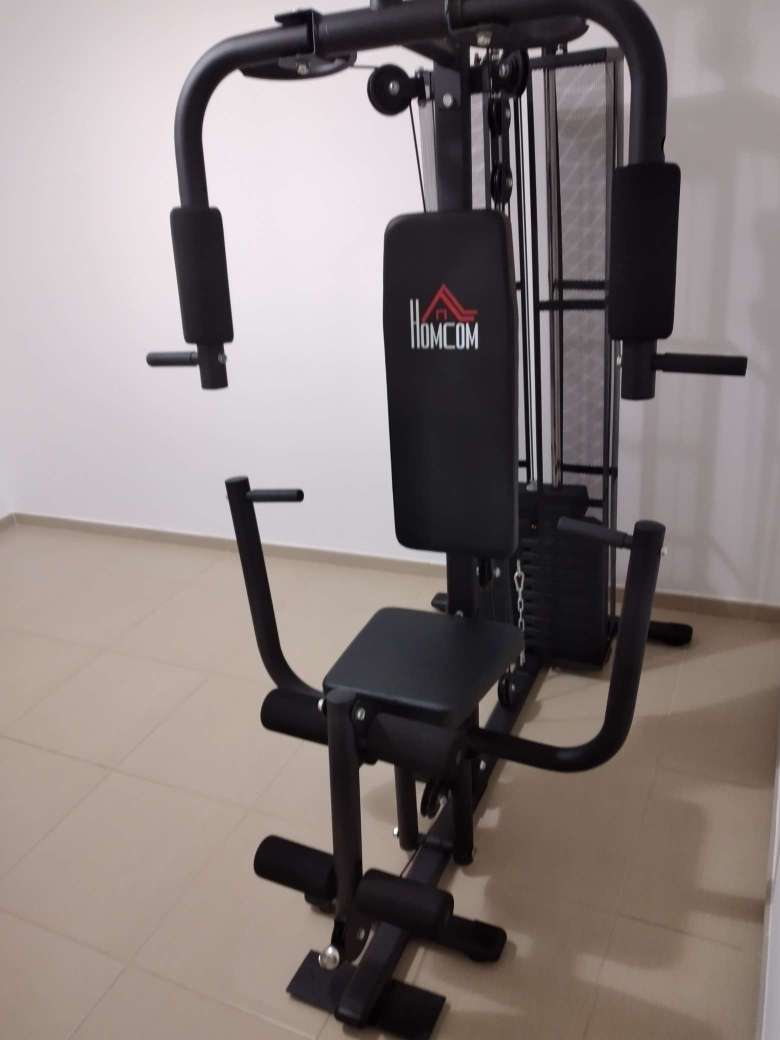 HOMCOM Multifunction Home Gym System Weight Training Exercise Workout ...
