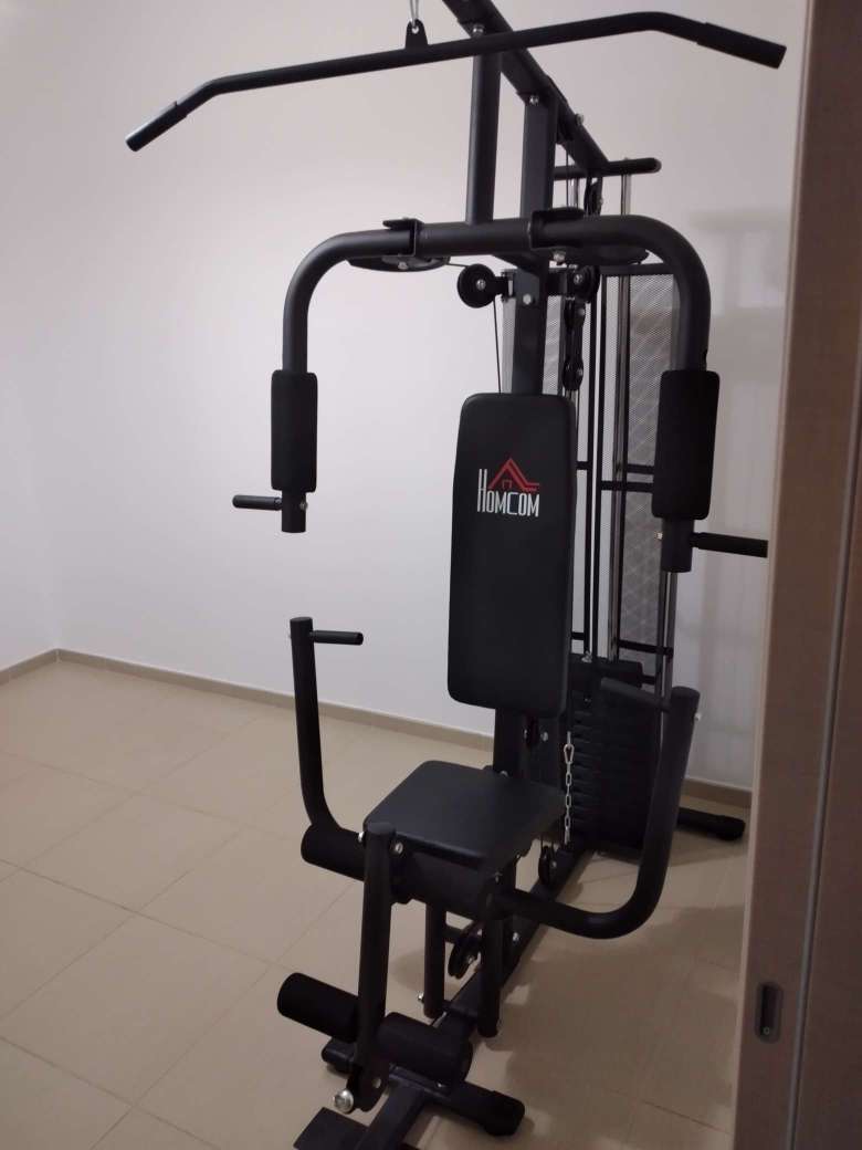 HOMCOM Multifunction Home Gym System Weight Training Exercise Workout ...