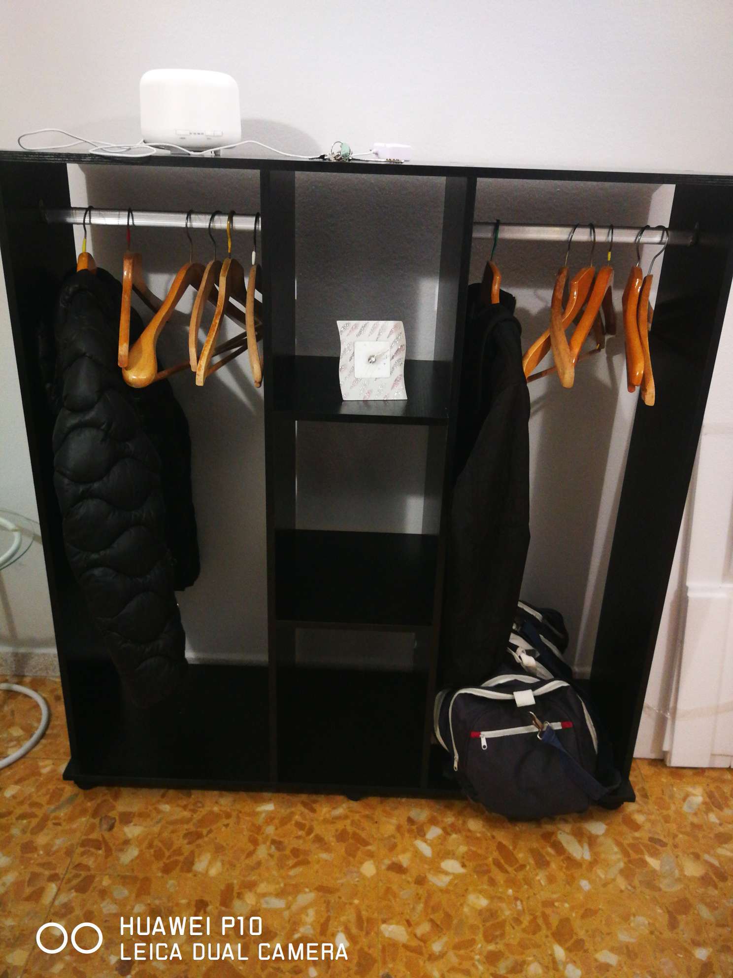 HOMCOM Armario Ropero Madera Móvil Armario Abierto Guardarropa con ...