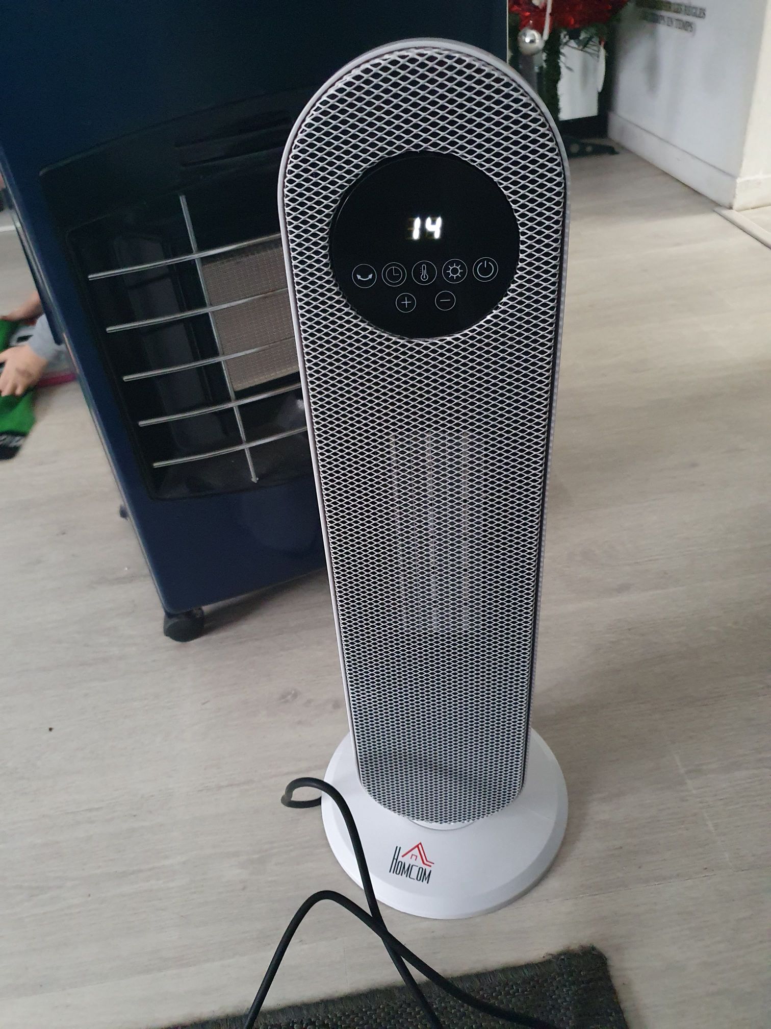 HOMCOM Chauffage colonne soufflant oscillant 1300/2000 W avec télécommande incluse - radiateur d ...