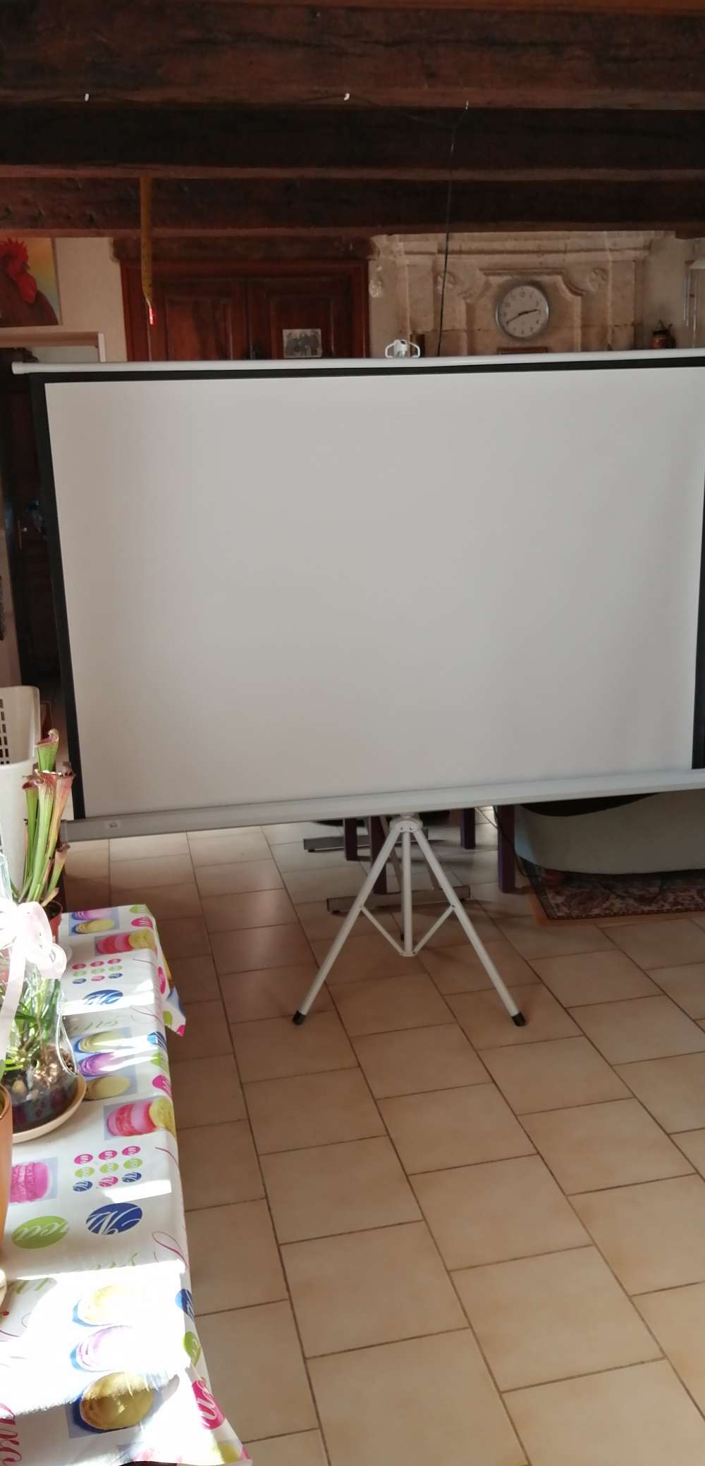HOMCOM Ecran de Projection sur Pied Home-Cinéma Vidéo Format 4 : 3 84 ...