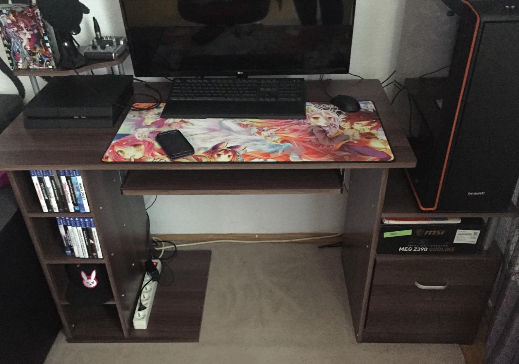 HOMCOM Mesa de Ordenador PC 120 cm Mesa Escritorio de Oficina con ...