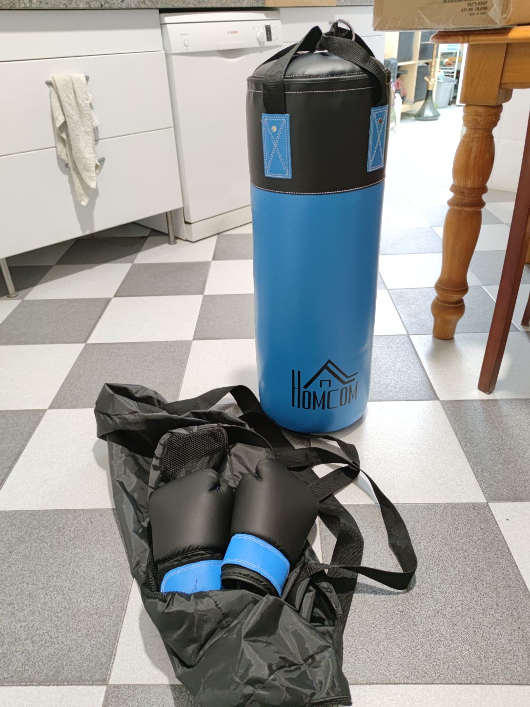 HOMCOM Boxsack-Set Box-Set mit Boxhandschuhen Gefüllt Set für ...