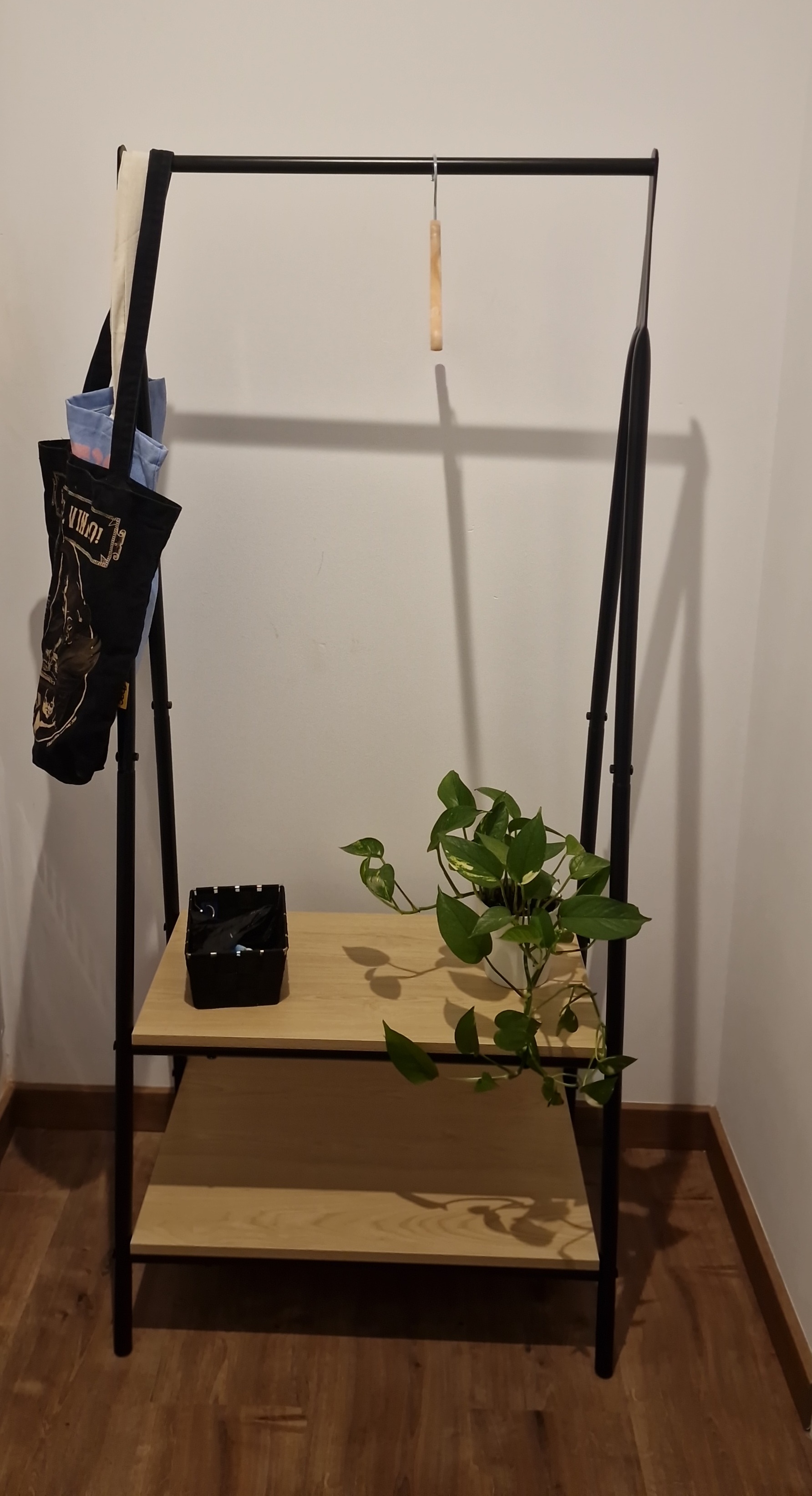 HOMCOM Clothes Rail, Freestanding Metal Clothes Rack with 2 Tier ...