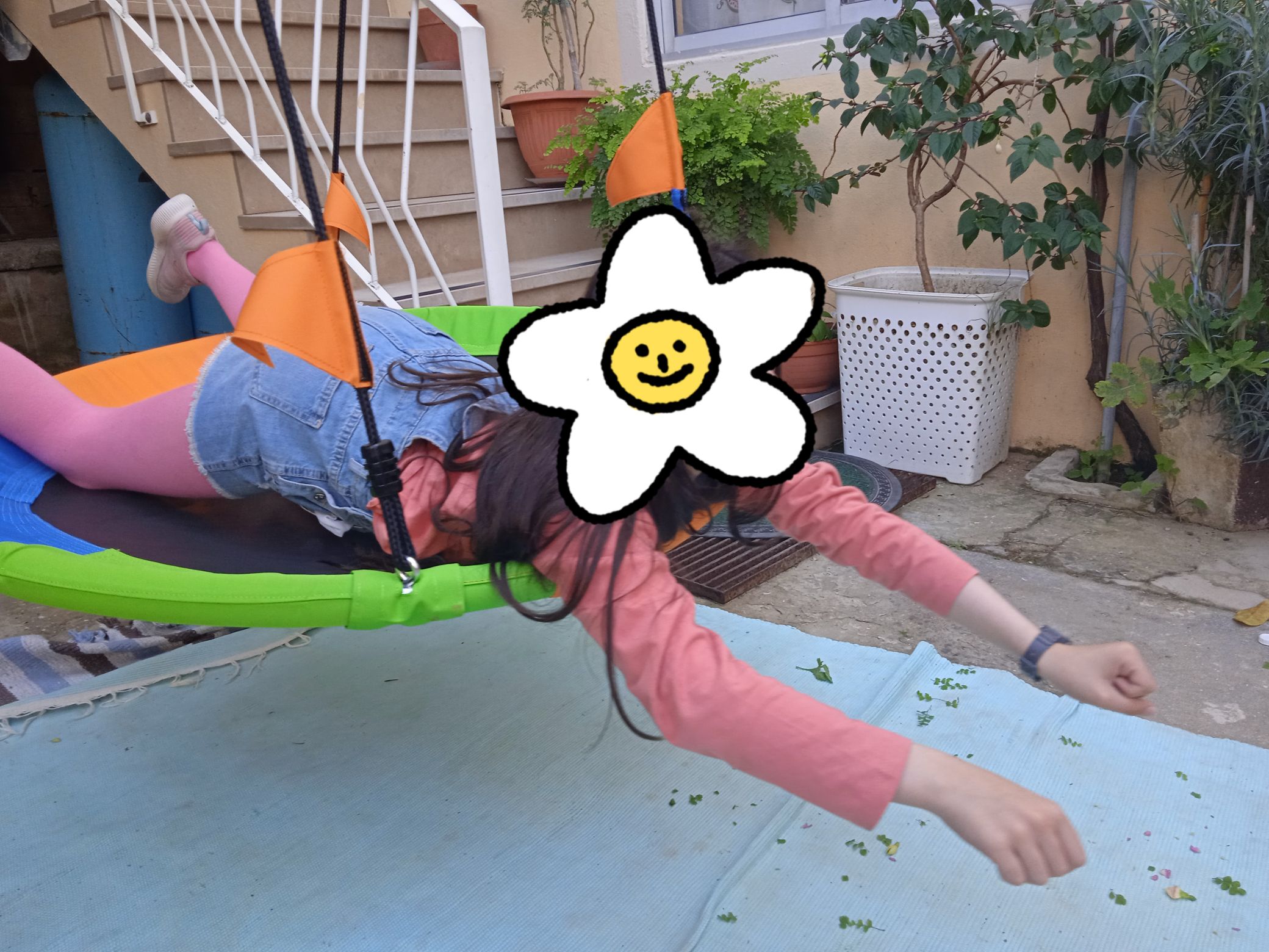 Outsunny leagan rotund, pentru copii +3 ani, multicolor | Aosom Ro