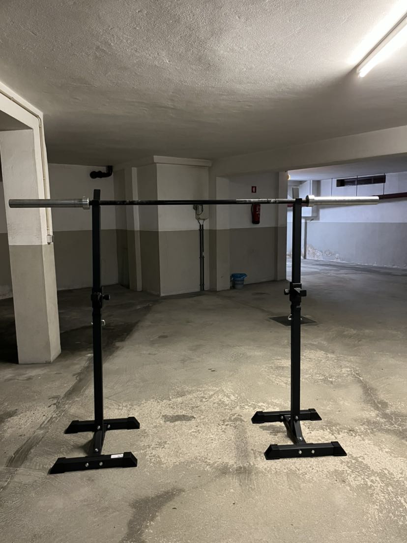 HOMCOM Heavy Duty Weights Bar Barbell Squat Stand Stands Barbell Rack ...