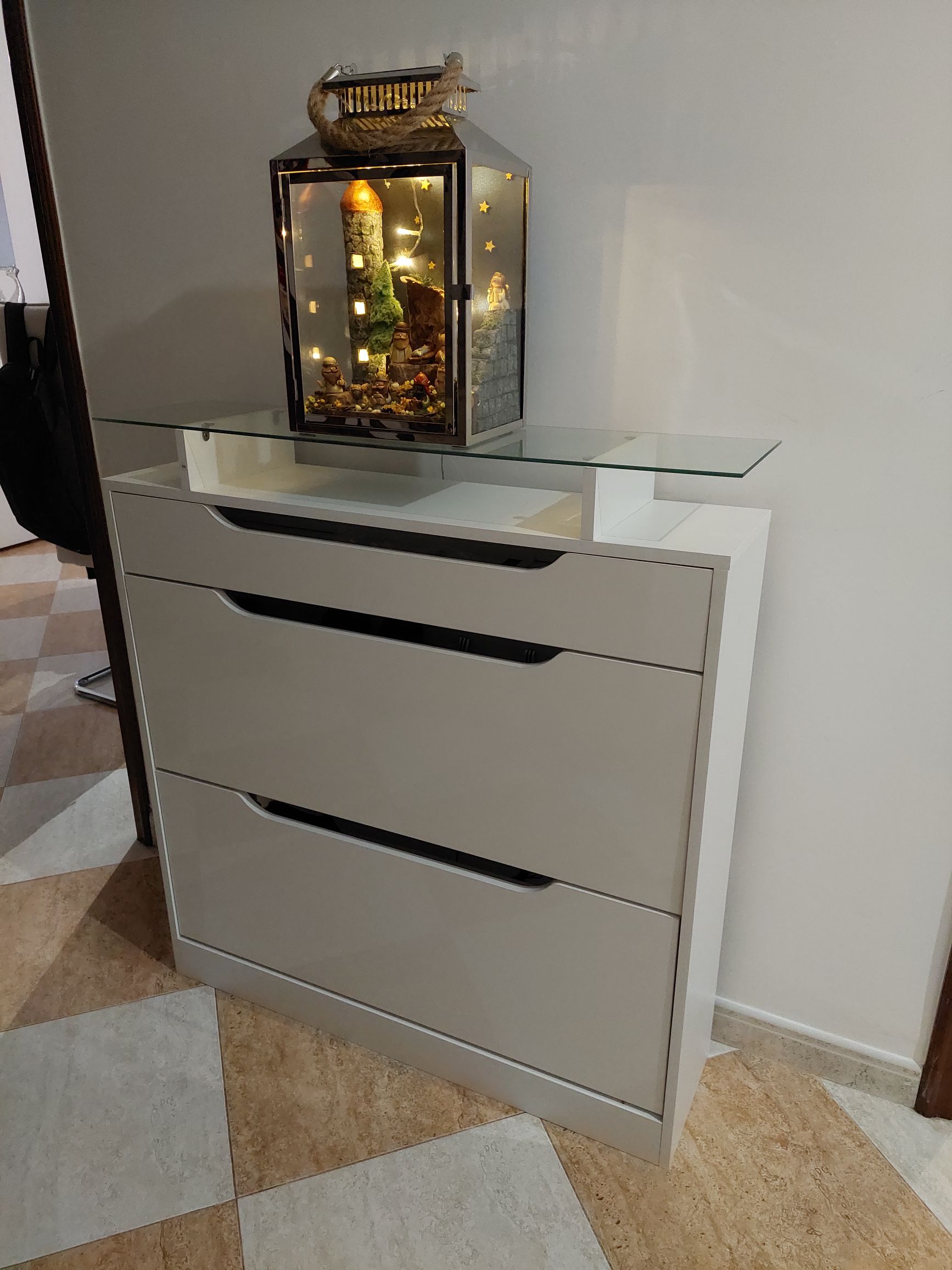 HOMCOM Móvel Sapateira de 2 Portas Sapateira Estreito para 16 Pares de ...