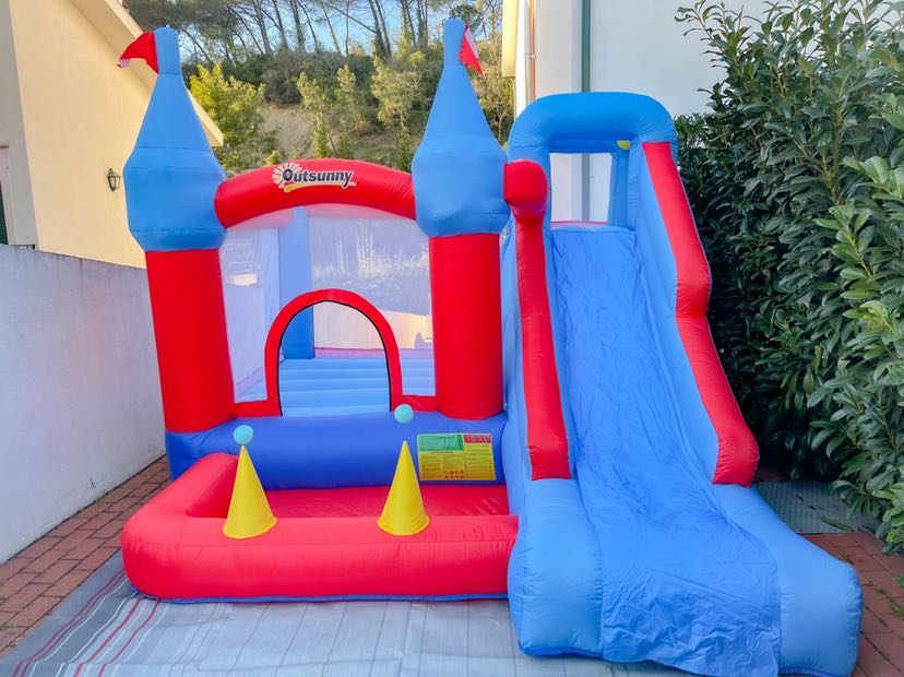 Outsunny Opblaasbaar Springkasteel Springkasteel Speelkasteel met ...